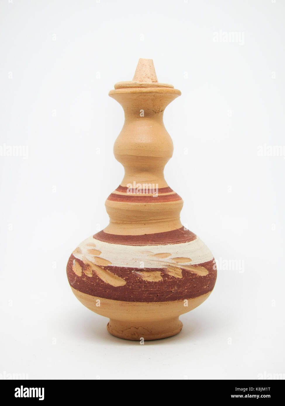 Malaysian clay pottery on a white background (selective focus Stock ...