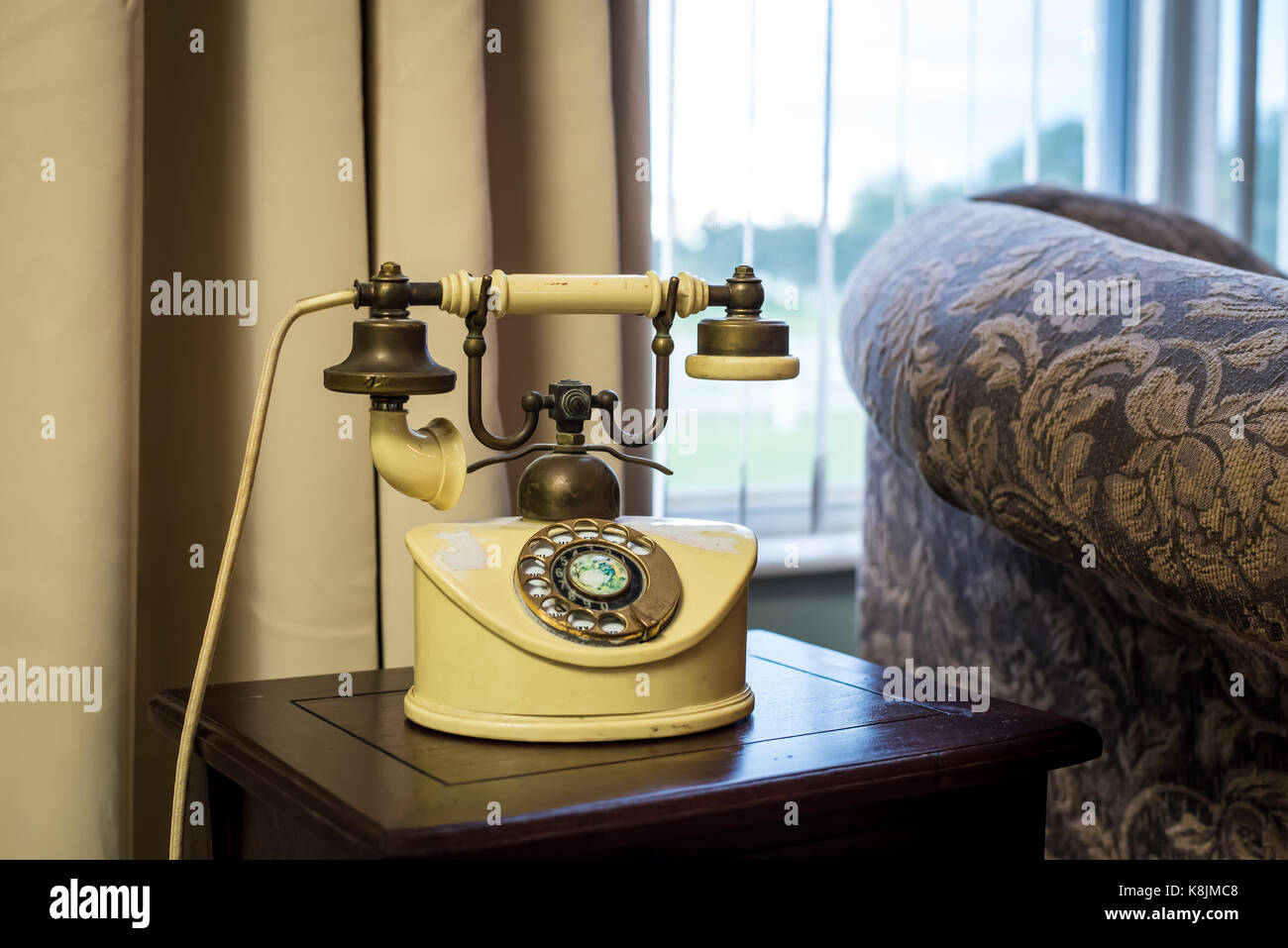 Old telephone table analog hi-res stock photography and images - Alamy