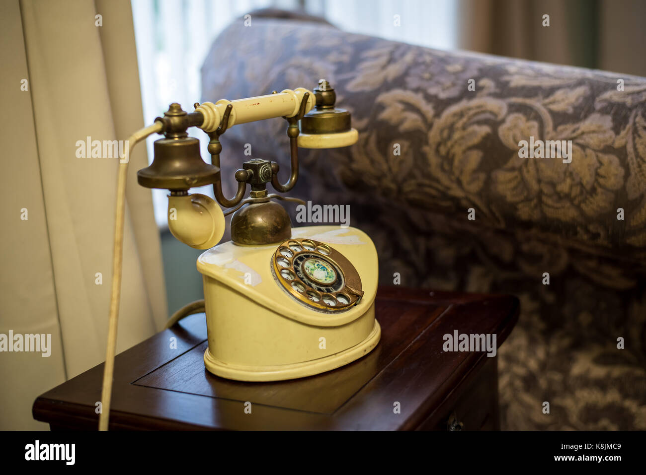 Old telephone table analog hi-res stock photography and images - Alamy