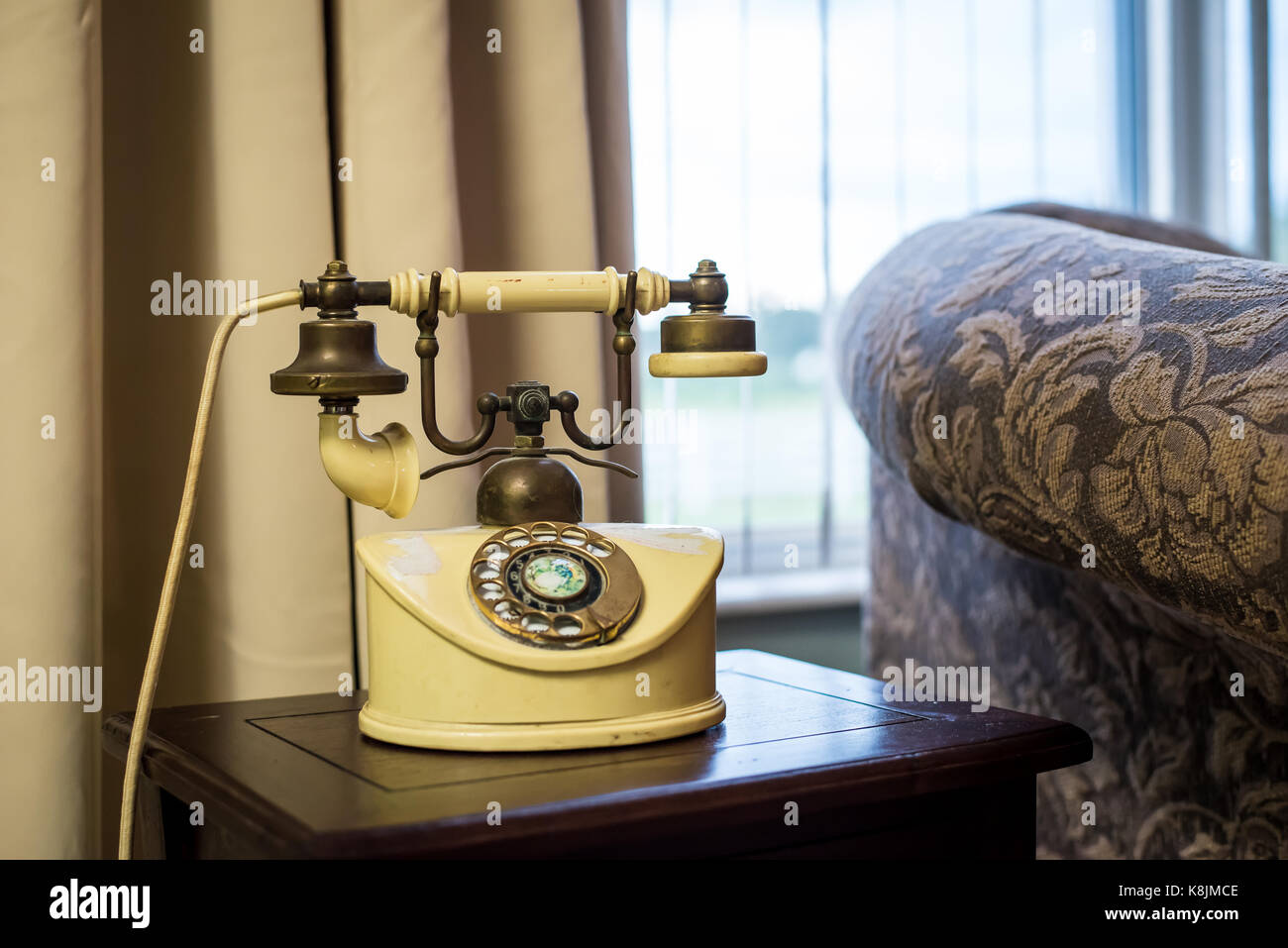 Old telephone table analog hi-res stock photography and images - Alamy