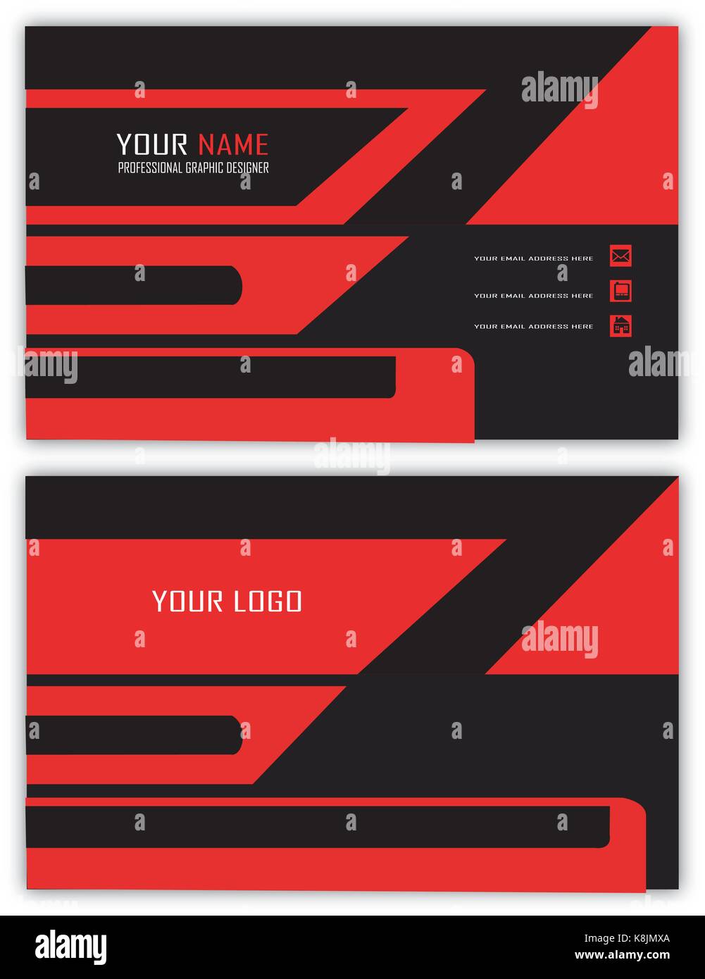 Red business card design Stock Vector Image & Art - Alamy