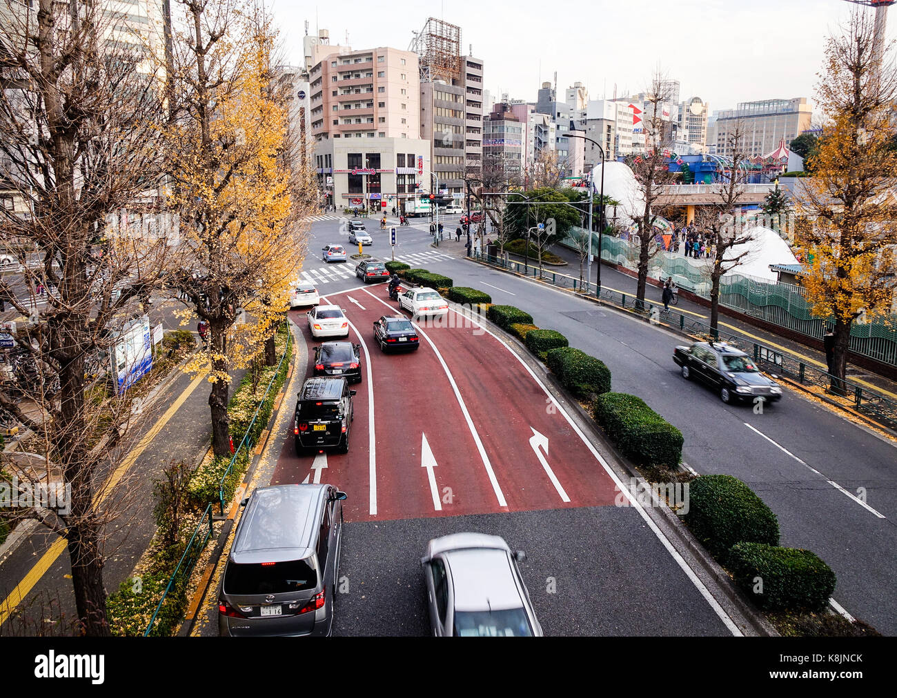 Tokyo, Japan - Jan 3, 2016. View of street at Taito District in Tokyo ...