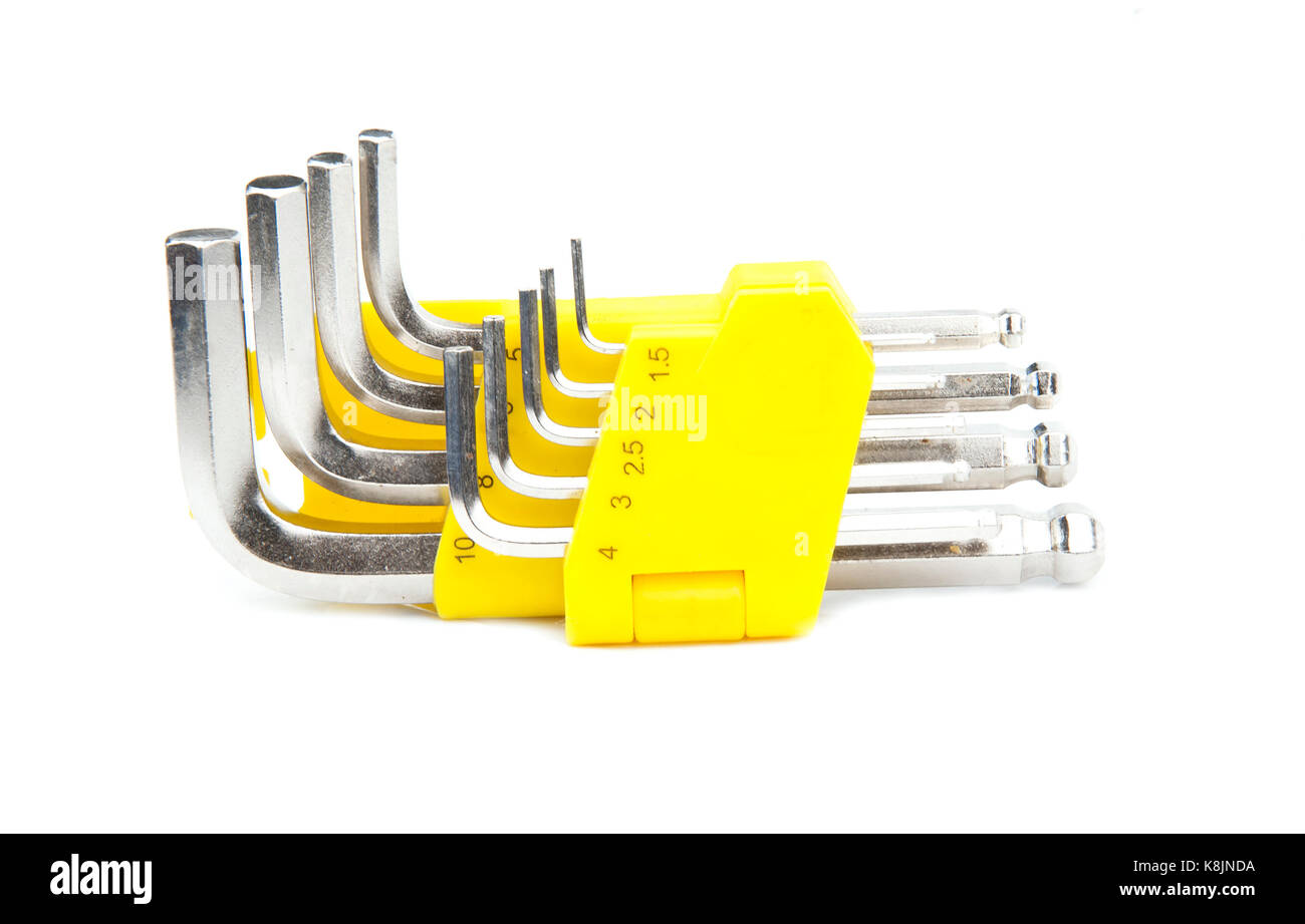 hex key set isolated on white background Stock Photo - Alamy