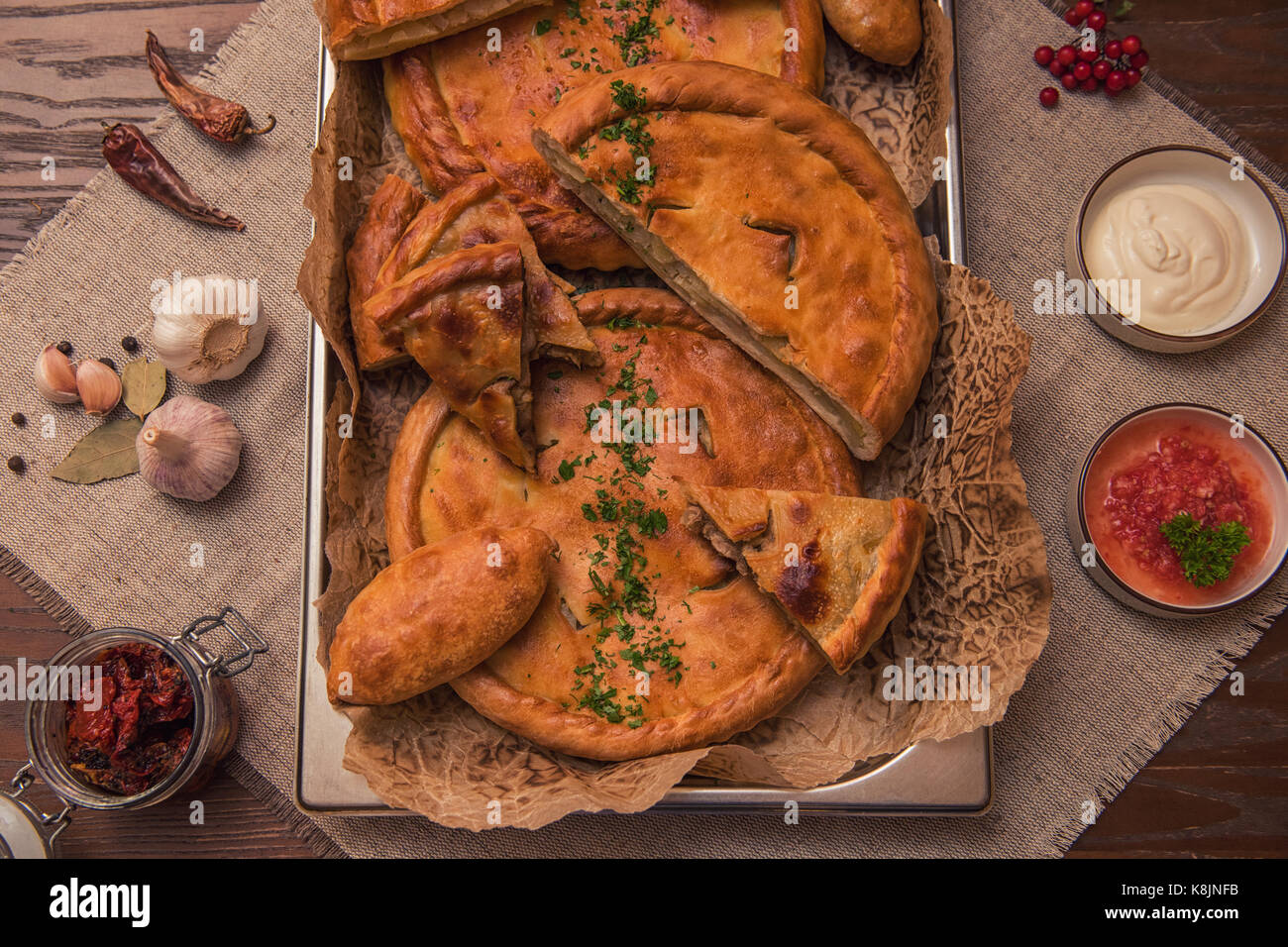 Different pies composition Stock Photo - Alamy
