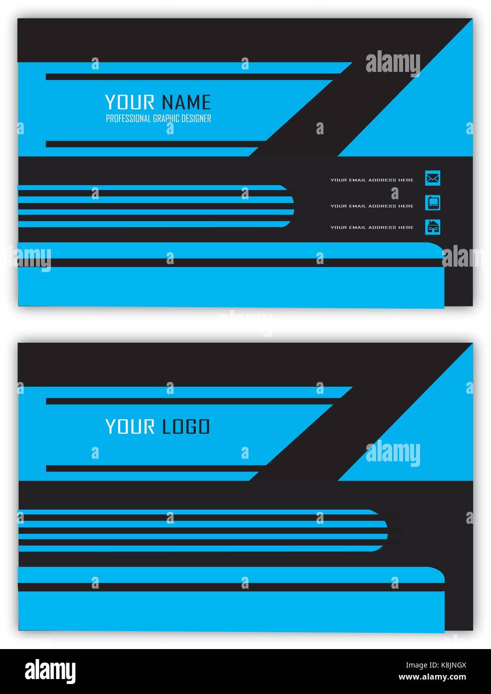 Red and blue line design vector business card Stock Vector Image & Art ...