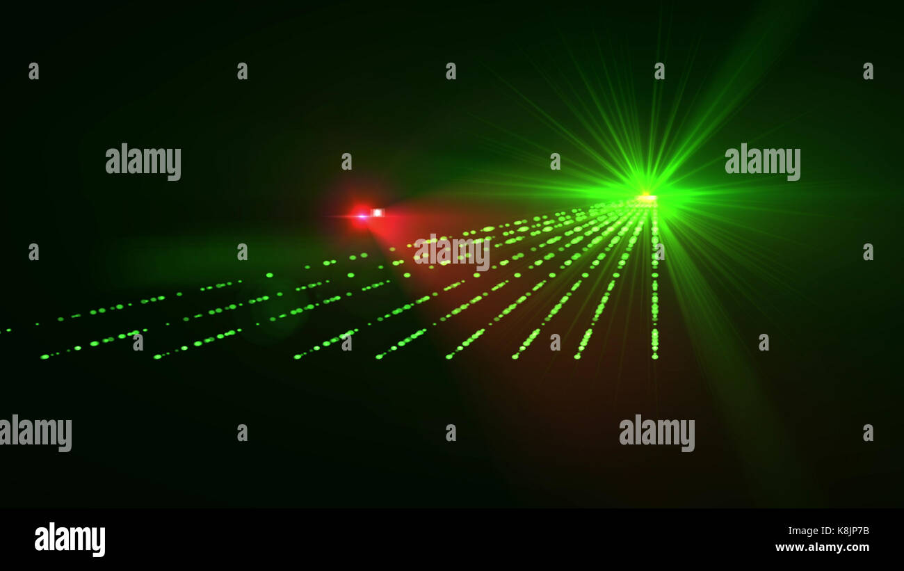 Artistic 3d rendering of green yellow star with several rays beaming ...