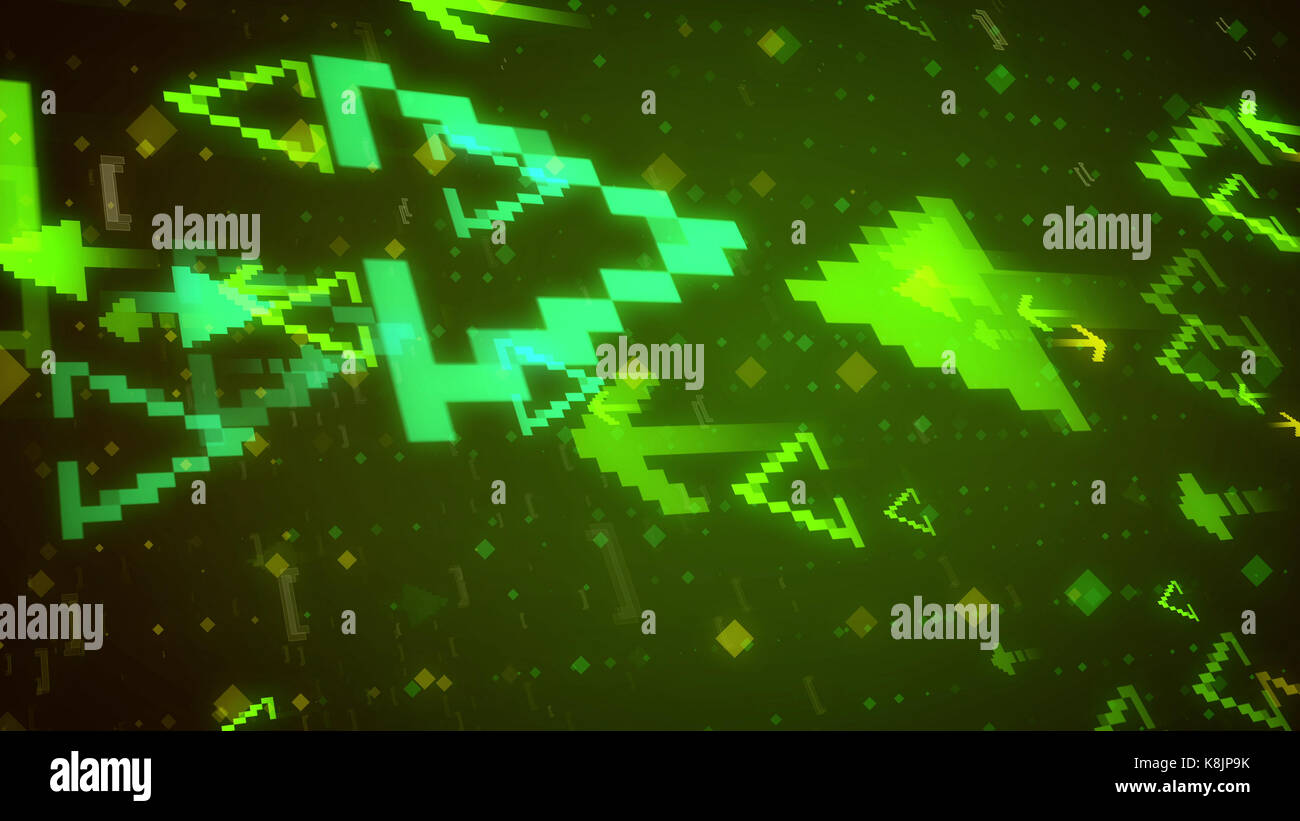 Futuristic 3d illustration of light blue and yellow star-stepped arrows ...