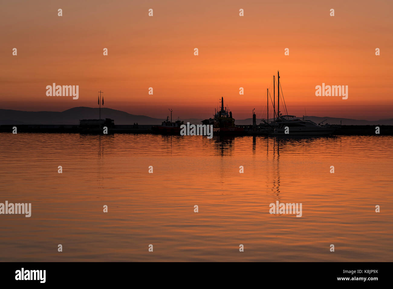 Port at Chios island, Greece Stock Photo - Alamy