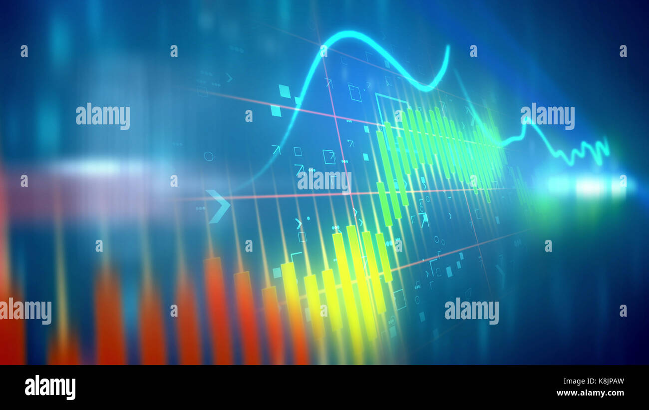 Striking 3d rendering of a multicolored business line chart taken ...