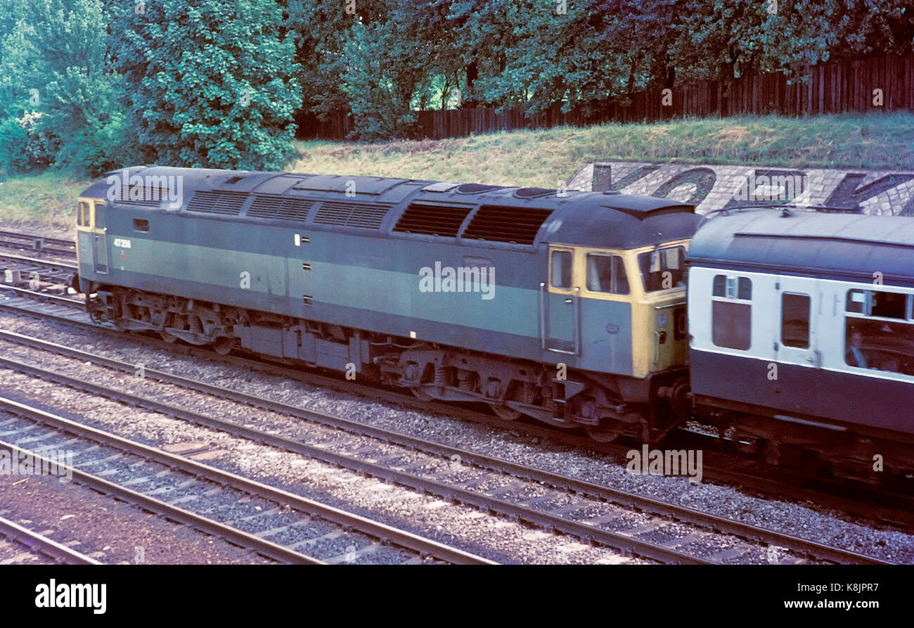 Class 47 locomotive in two-tone green livery at York in 1976 Stock ...