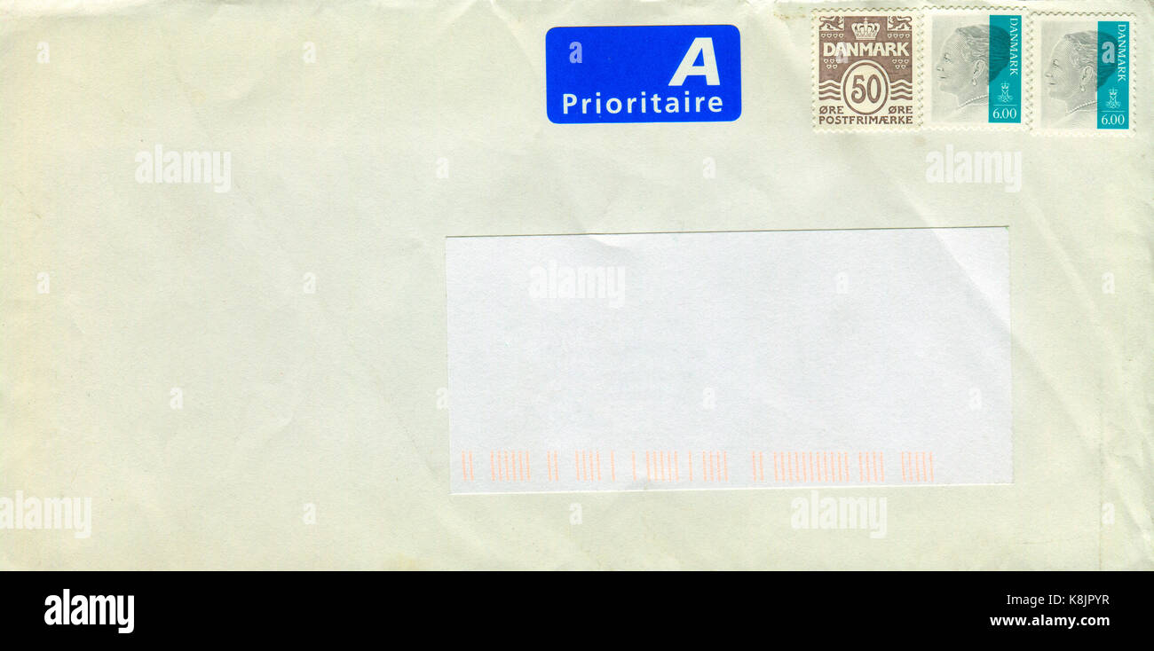 GOMEL, BELARUS - AUGUST 12, 2017: Old envelope which was dispatched ...