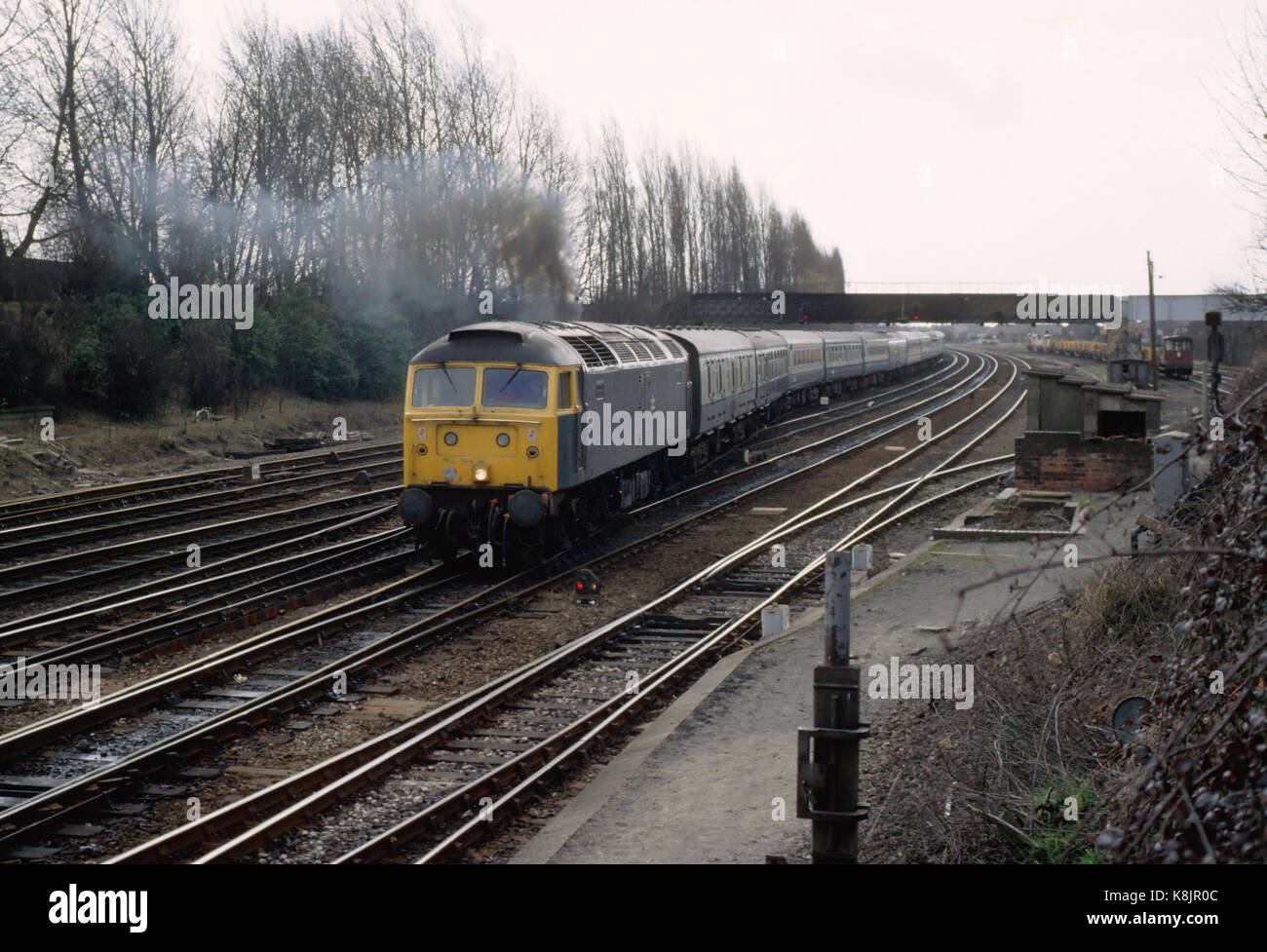 Class 47 locomotive on a passenger train at York Stock Photo - Alamy