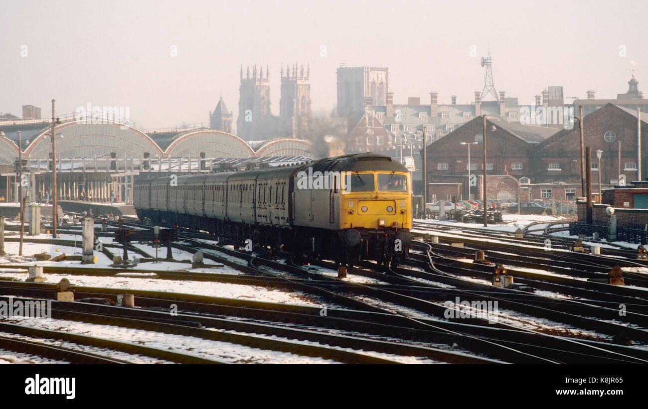 Class 47 locomotive on a passenger train at York Stock Photo - Alamy