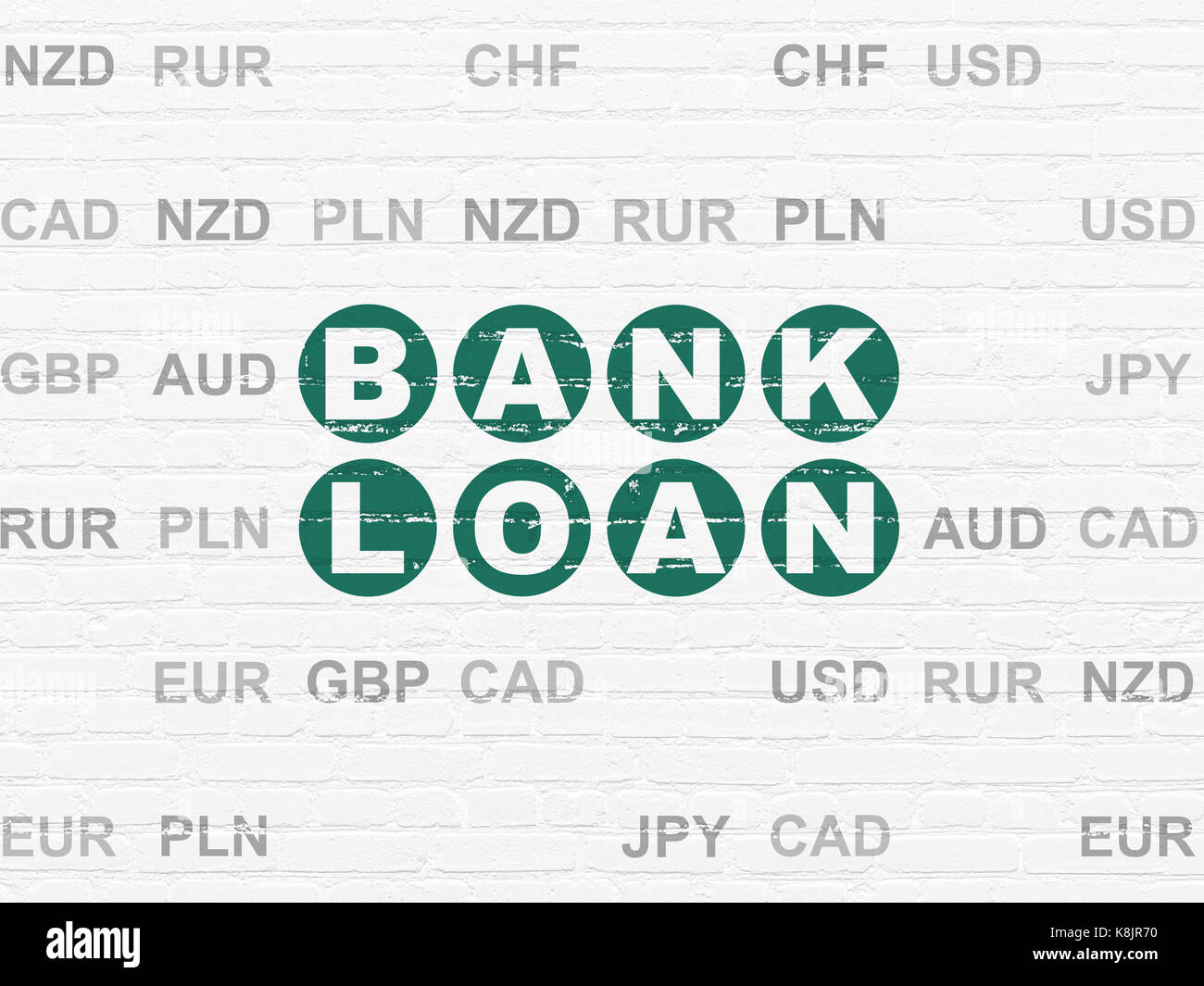 Banking concept: Bank Loan on wall background Stock Photo - Alamy