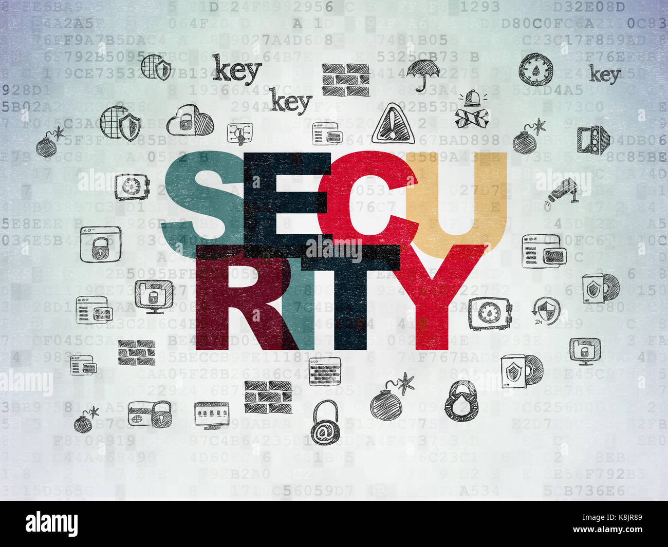 Protection concept: Security on Digital Data Paper background Stock ...