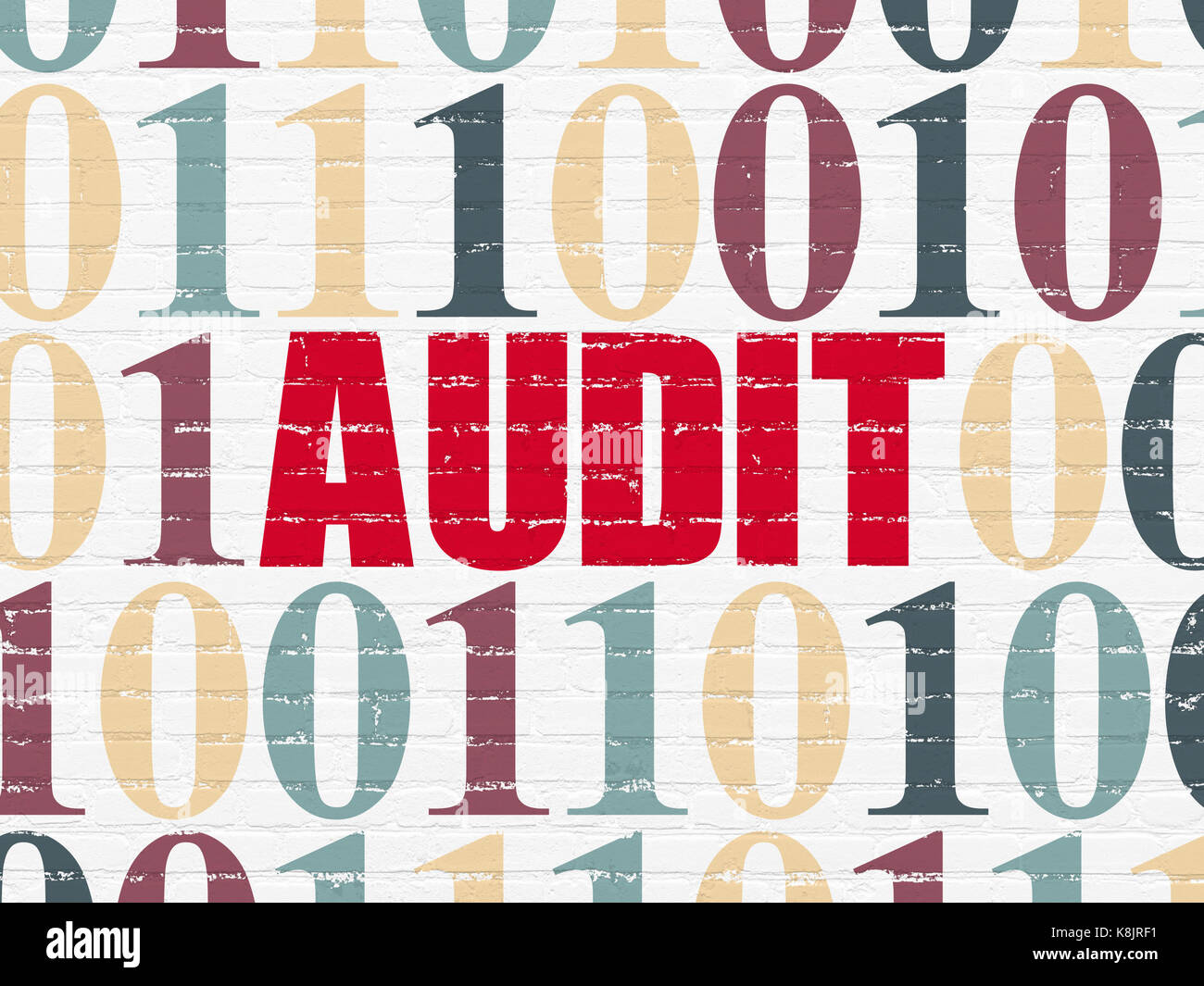 Finance concept: Audit on wall background Stock Photo - Alamy