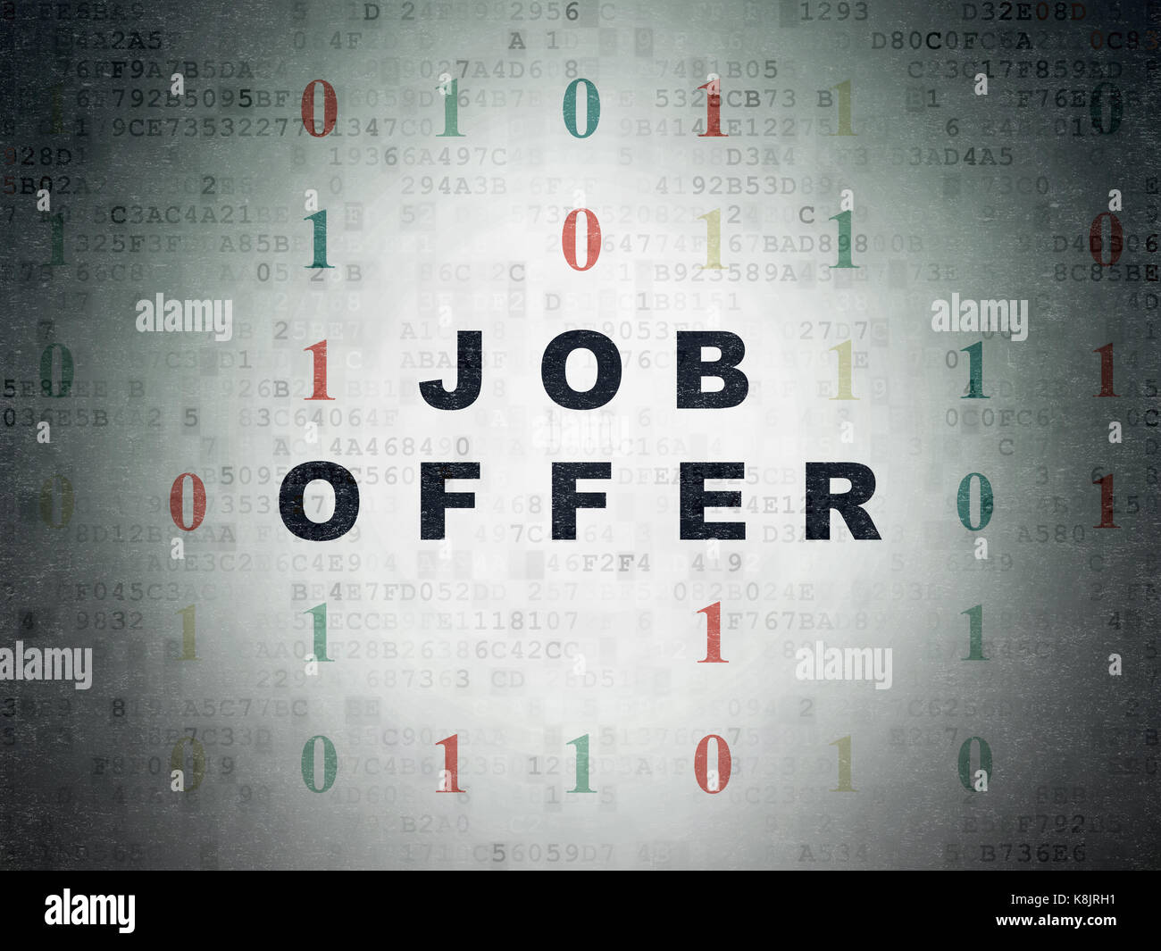 Finance concept: Job Offer on Digital Data Paper background Stock Photo ...