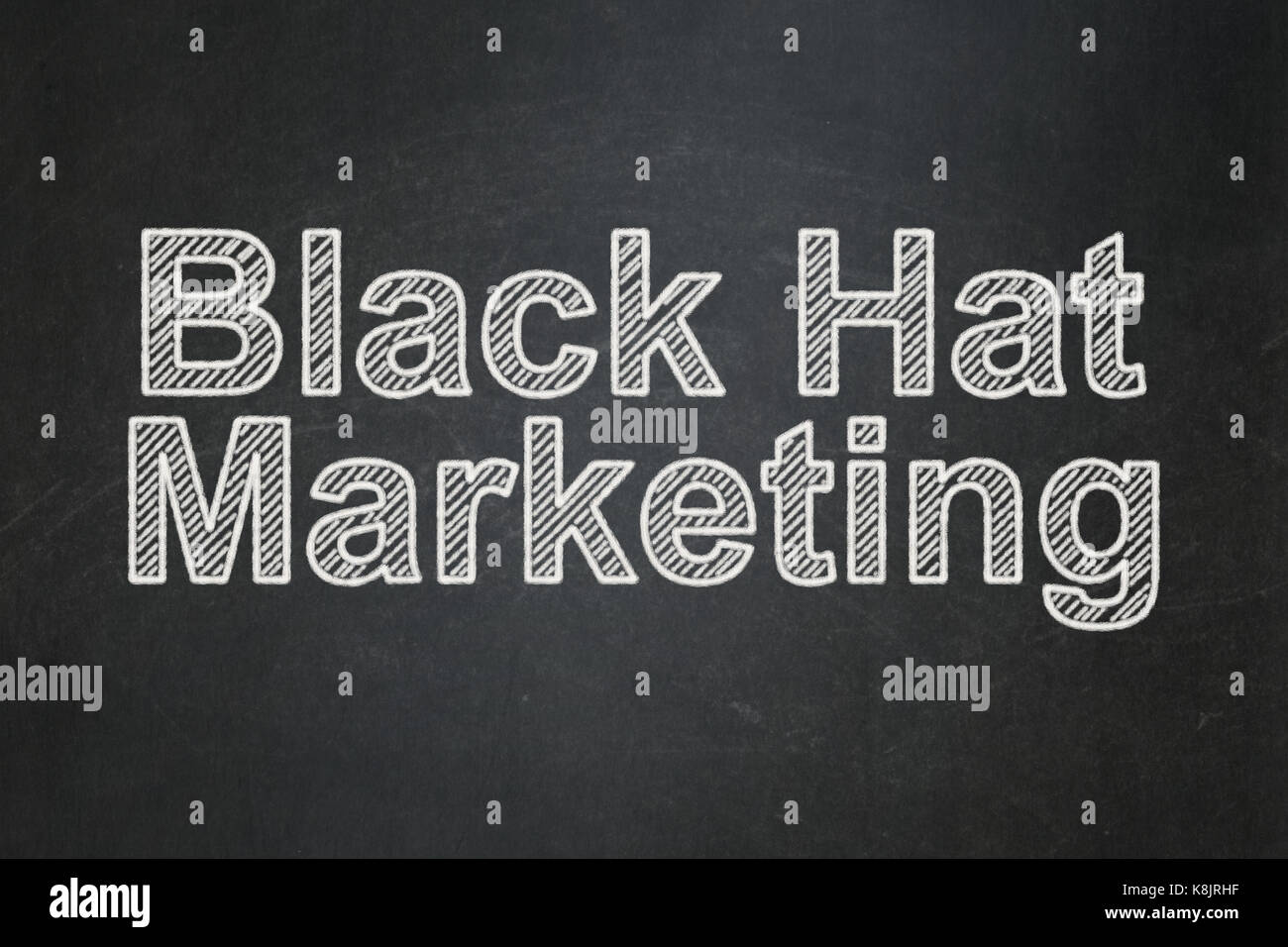 Business concept: Black Hat Marketing on chalkboard background Stock ...