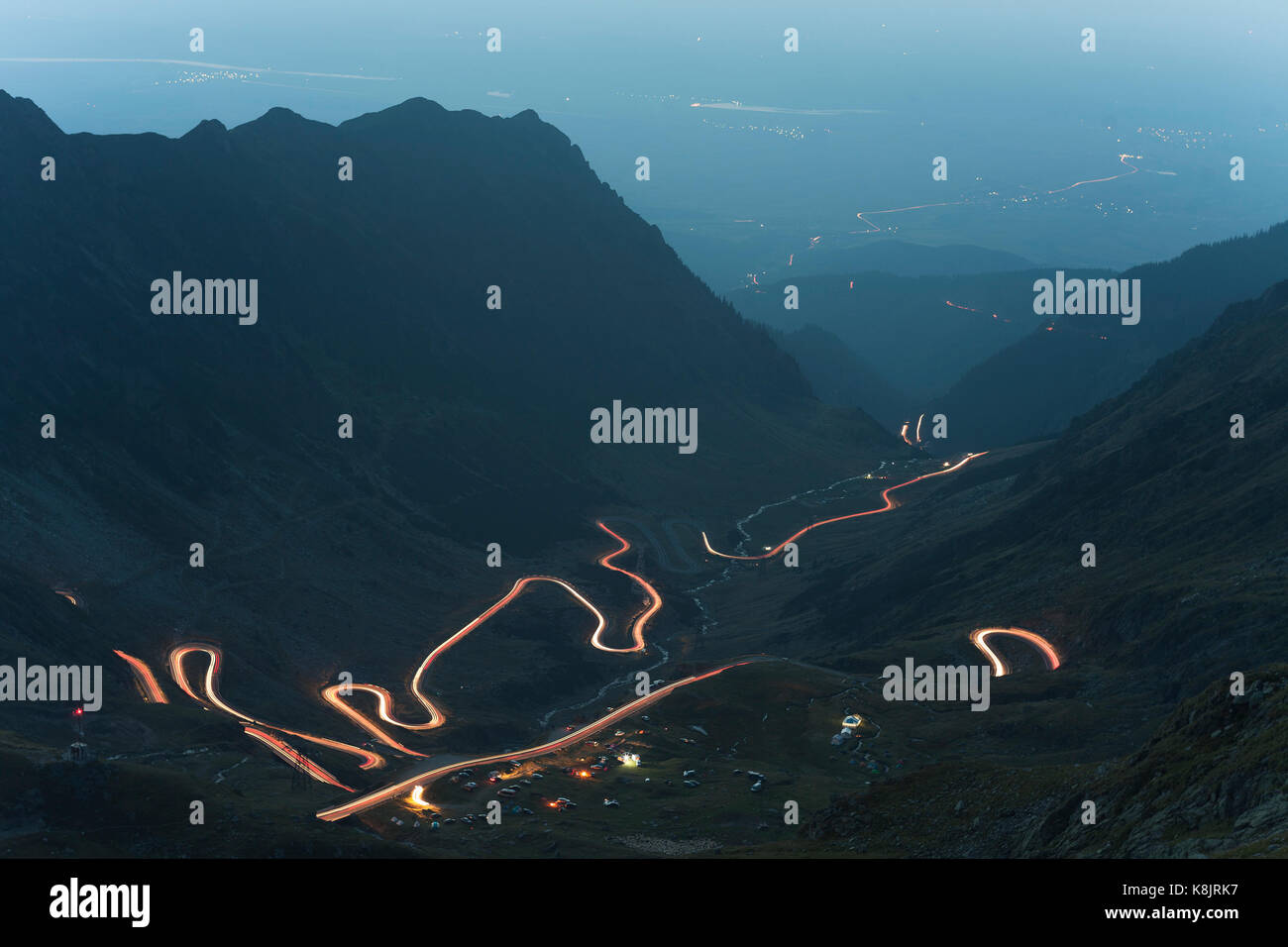 Transfagarasan mountain hisgway at night, Romania Stock Photo - Alamy