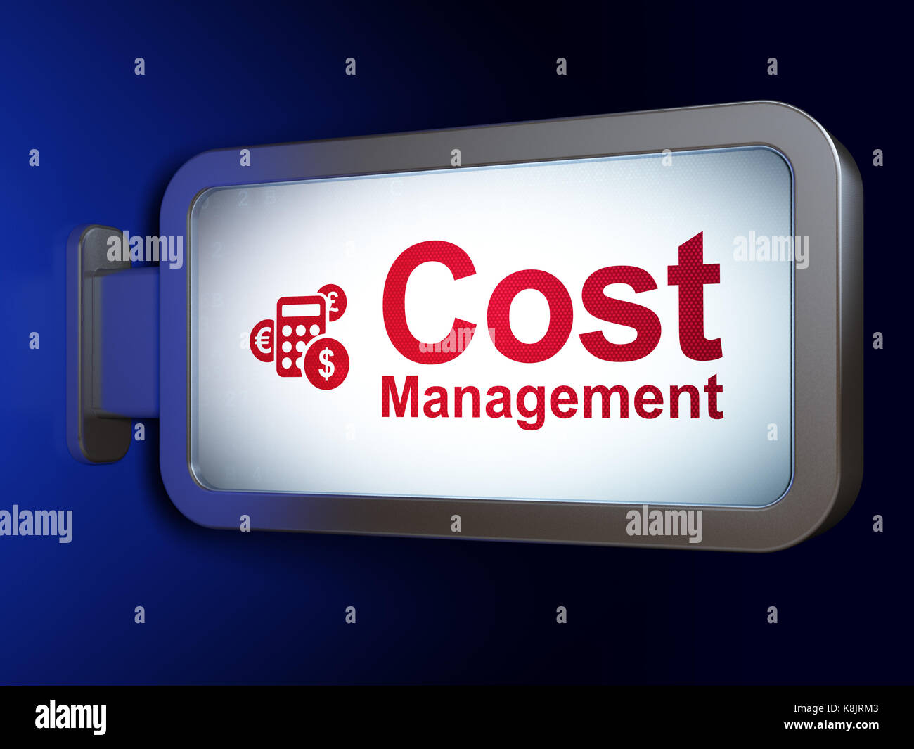 Finance concept: Cost Management and Calculator on billboard background ...