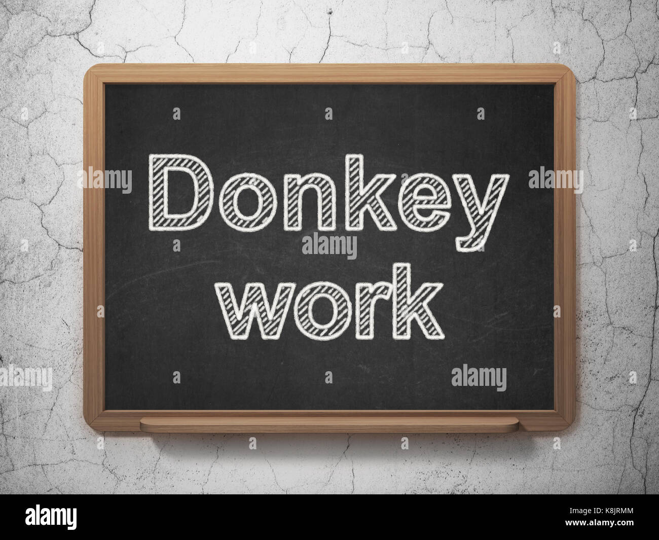 Finance concept: Donkey Work on chalkboard background Stock Photo - Alamy
