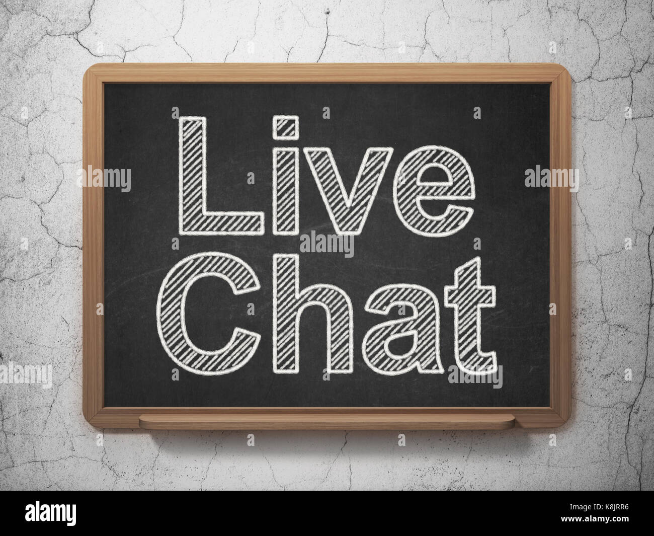 Web development concept: Live Chat on chalkboard background Stock Photo ...