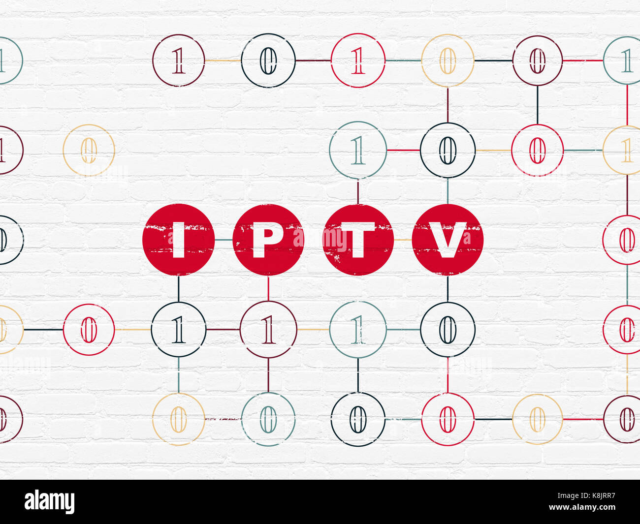 Web design concept: IPTV on wall background Stock Photo - Alamy