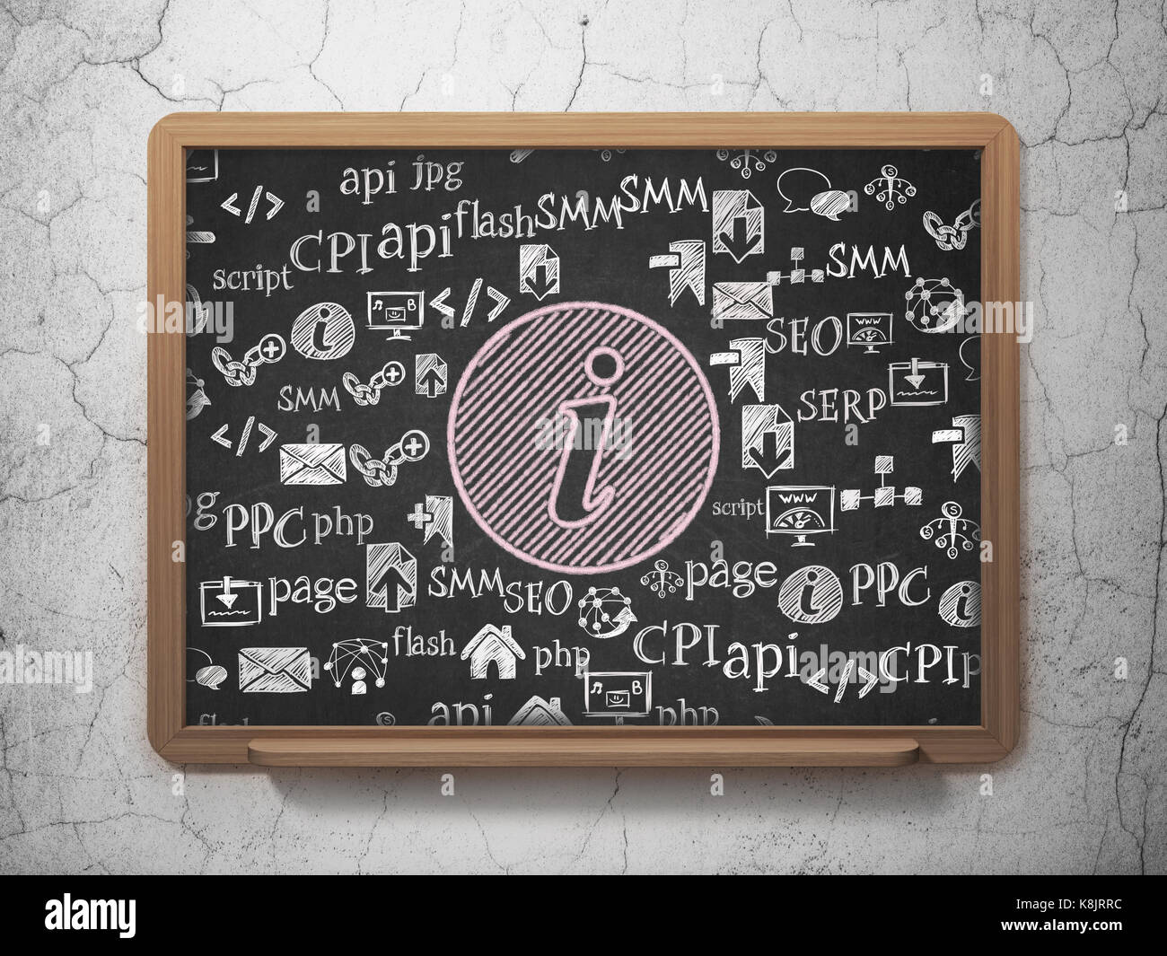 Web development concept: Information on School board background Stock ...