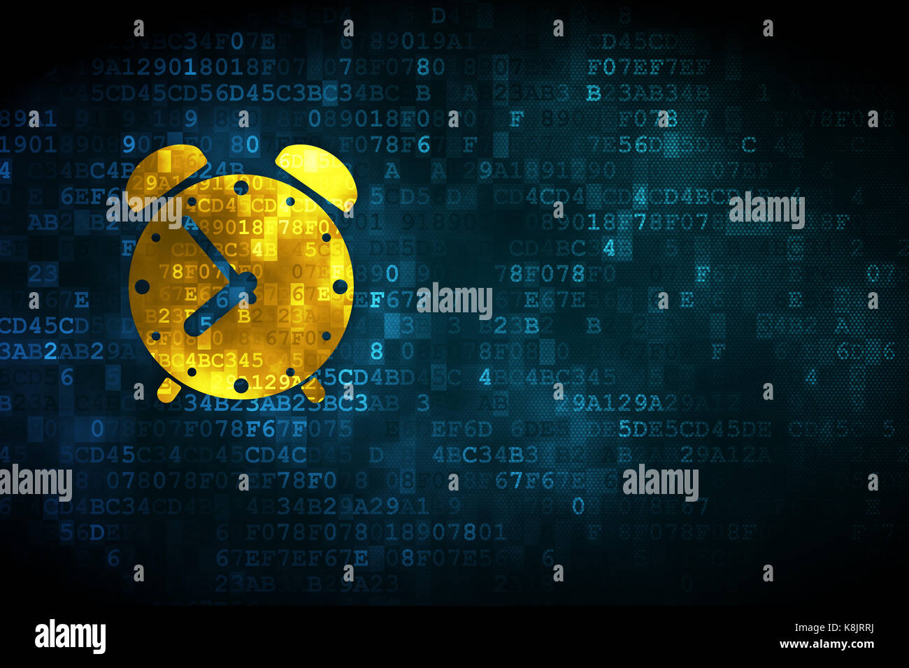 Timeline concept: Alarm Clock on digital background Stock Photo - Alamy