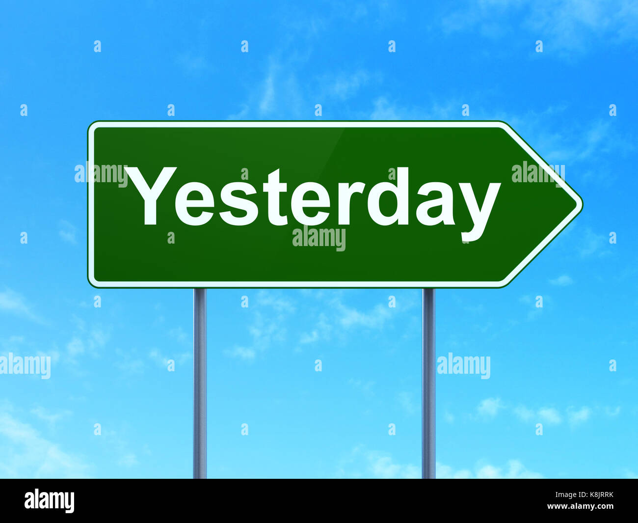Time concept: Yesterday on road sign background Stock Photo - Alamy