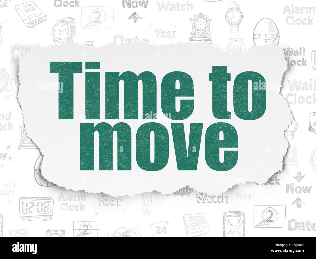 Time concept: Time to Move on Torn Paper background Stock Photo - Alamy