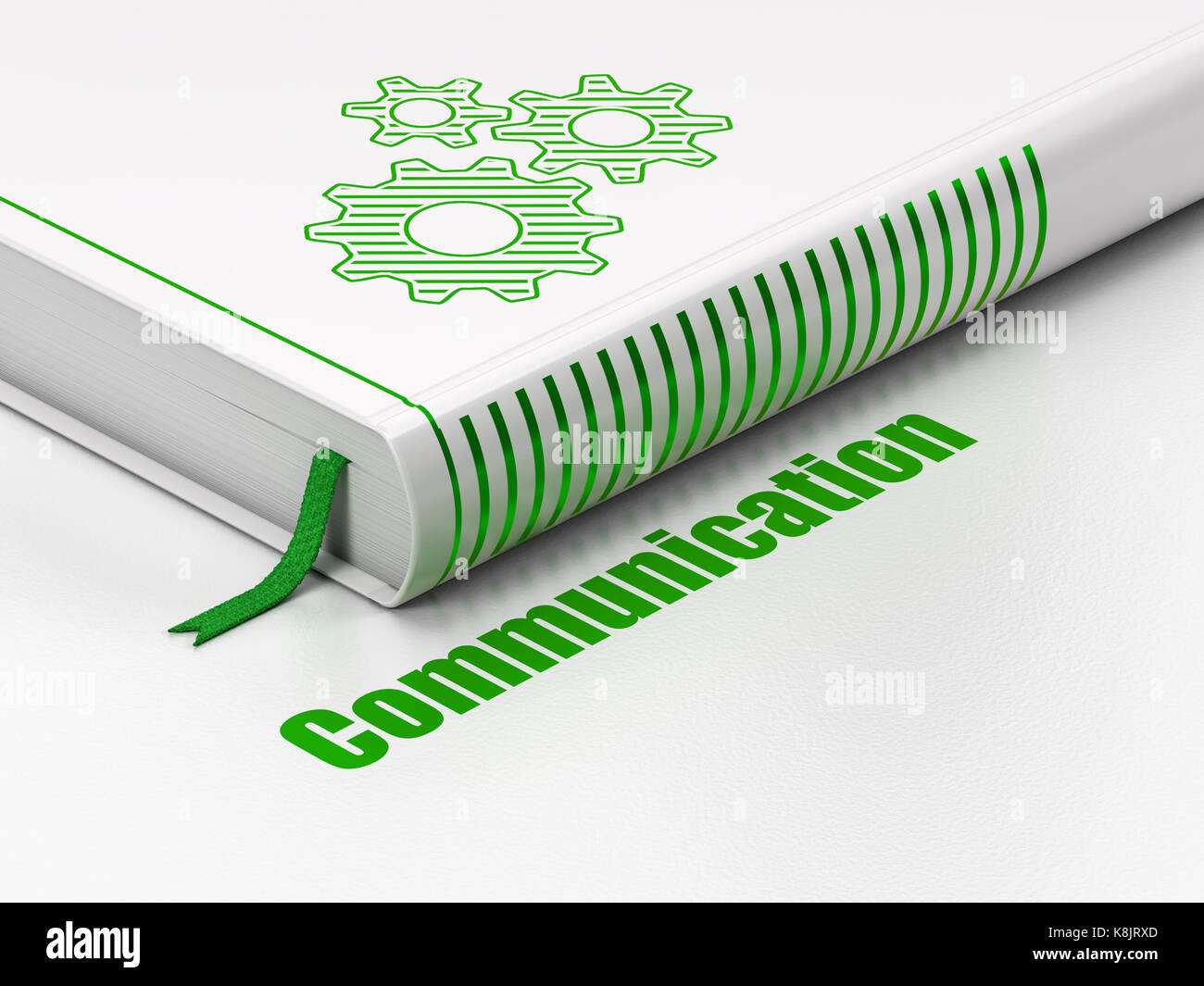 Marketing concept: book Gears, Communication on white background Stock ...