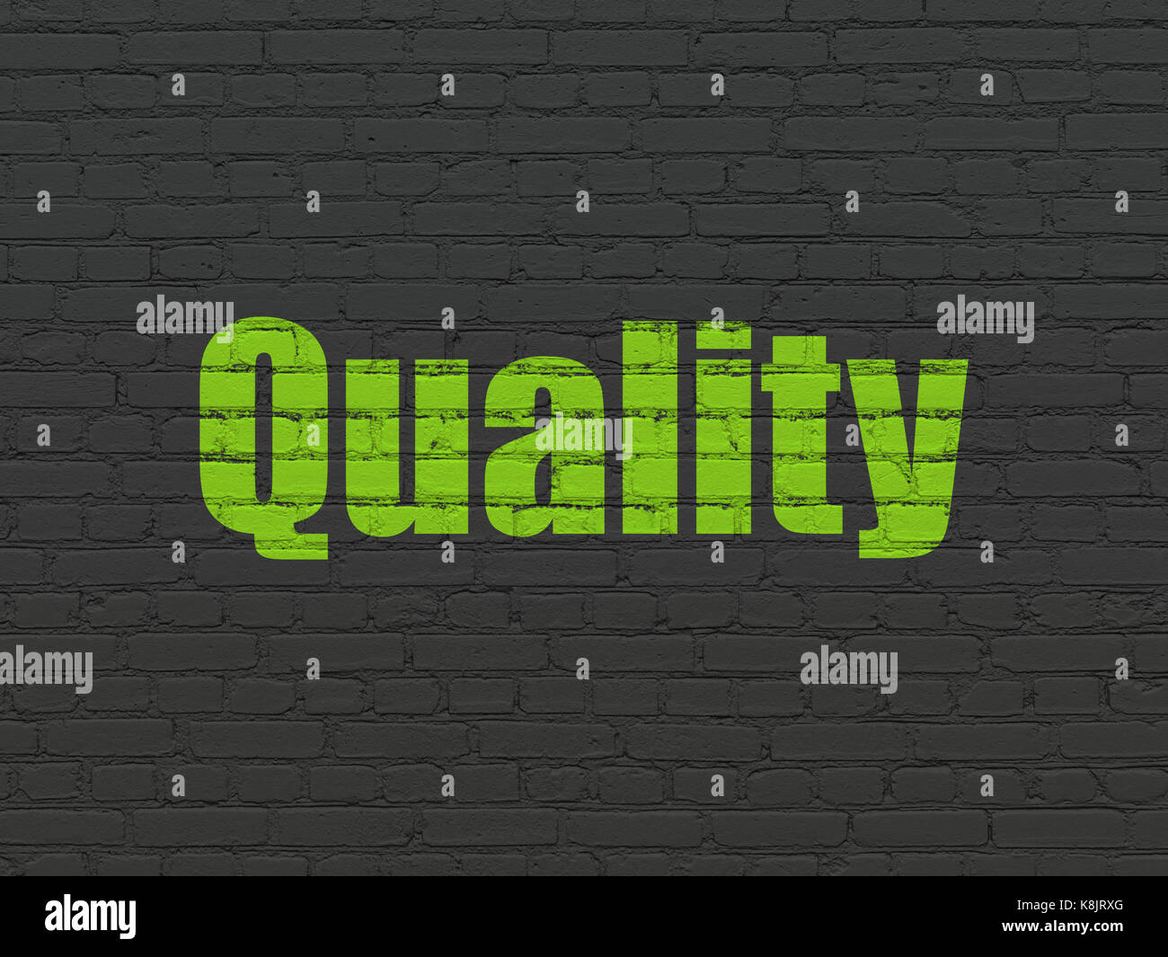 Marketing concept: Quality on wall background Stock Photo - Alamy