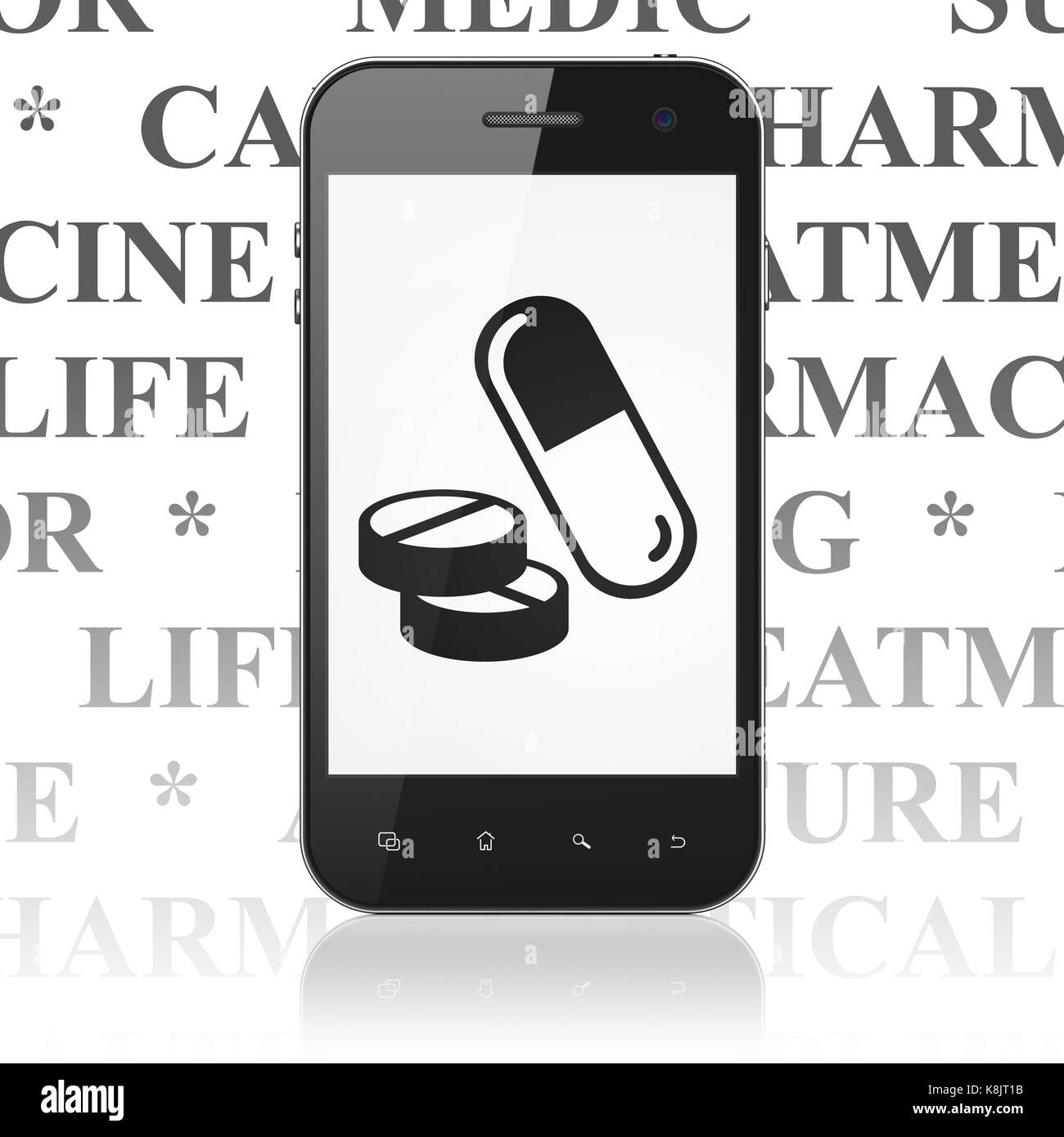 Medicine concept: Smartphone with Pills on display Stock Photo - Alamy