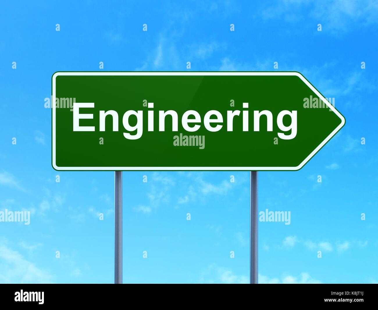 Science concept: Engineering on road sign background Stock Photo - Alamy