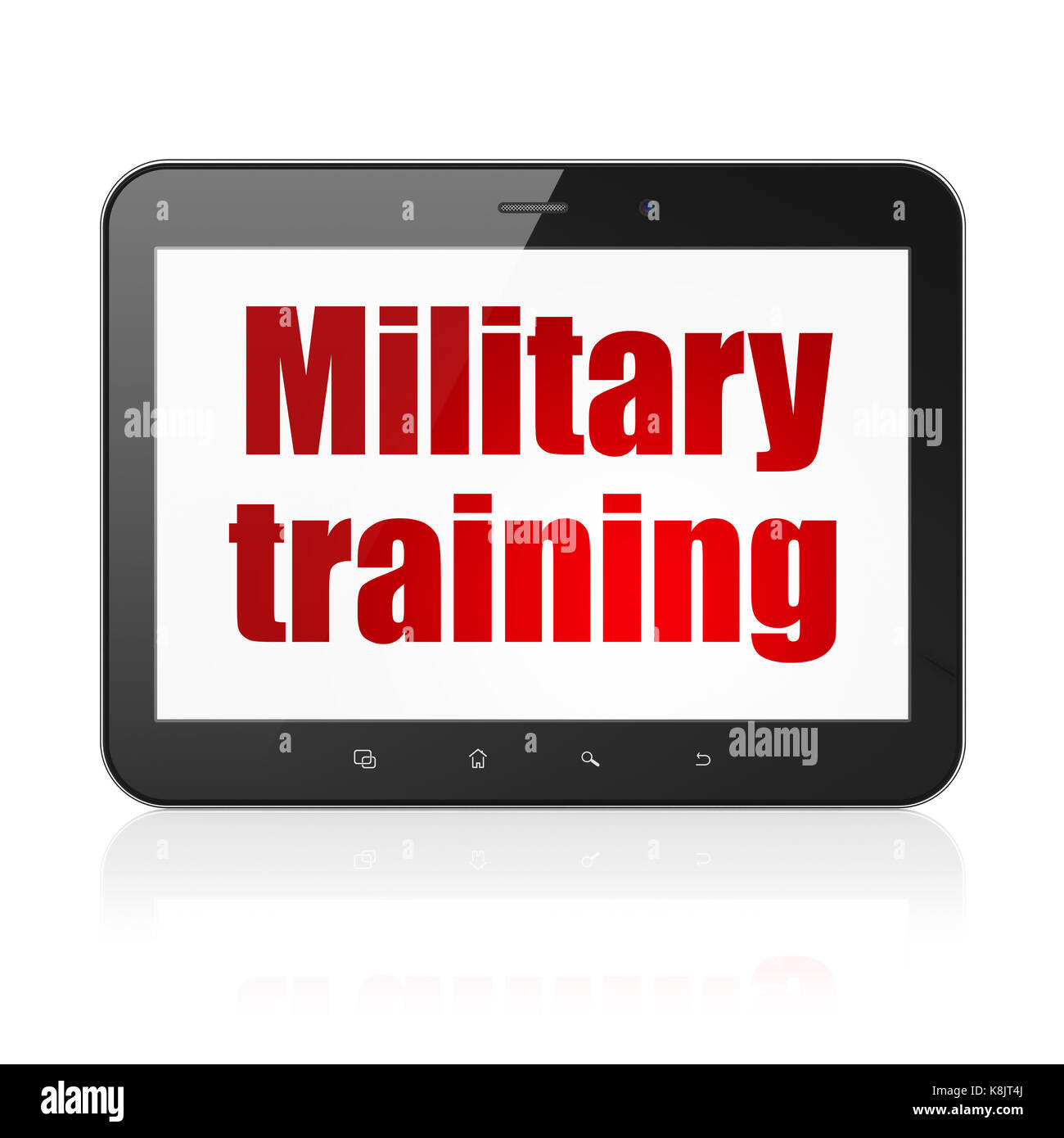 Learning concept: Tablet Computer with Military Training on display ...