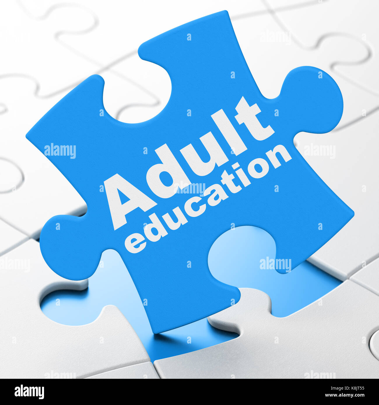 Learning concept: Adult Education on puzzle background Stock Photo - Alamy