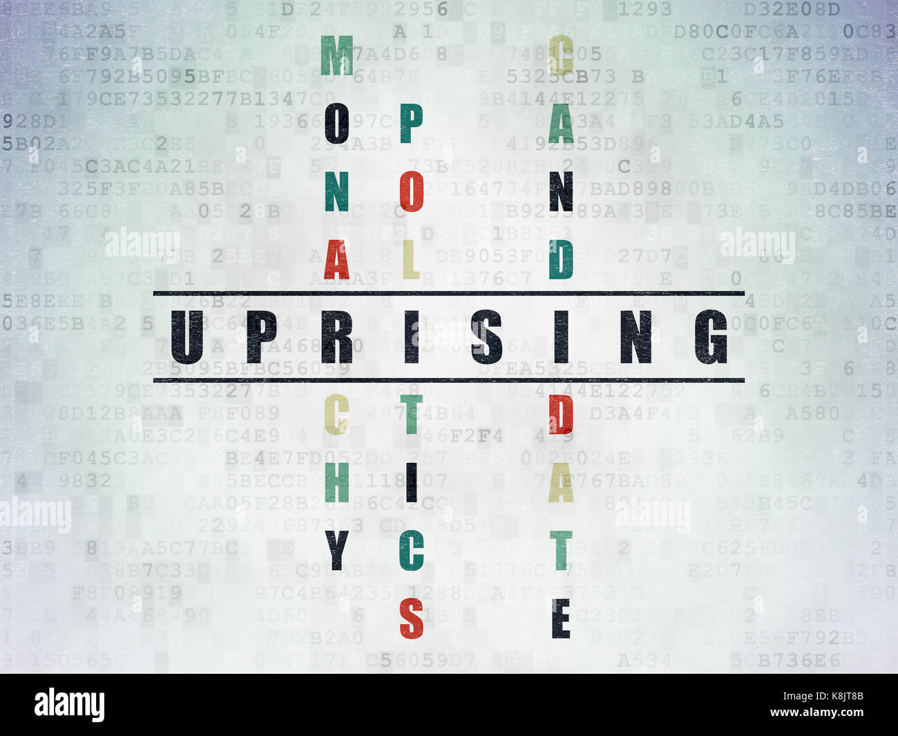 Political concept: Uprising in Crossword Puzzle Stock Photo - Alamy