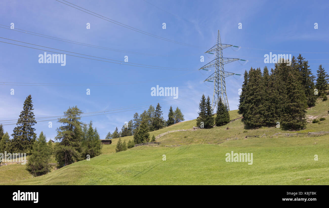 Large electric pylon in the Alps - Austria Stock Photo - Alamy
