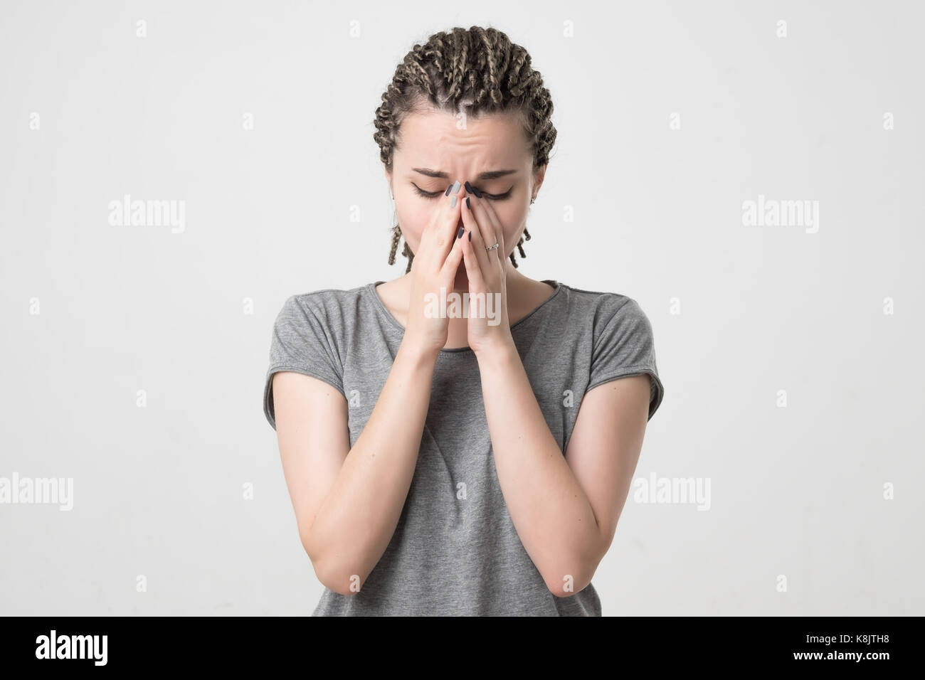 Crying sad face hi-res stock photography and images - Alamy