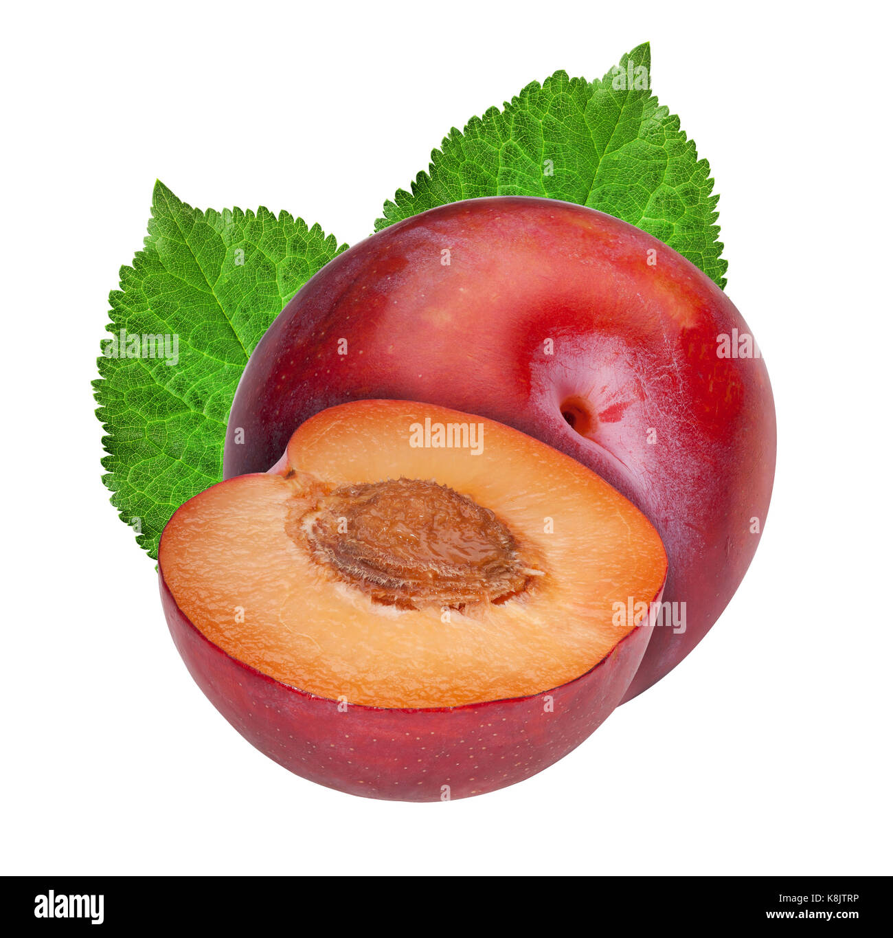 Ripe plums isolated on white backround Stock Photo - Alamy