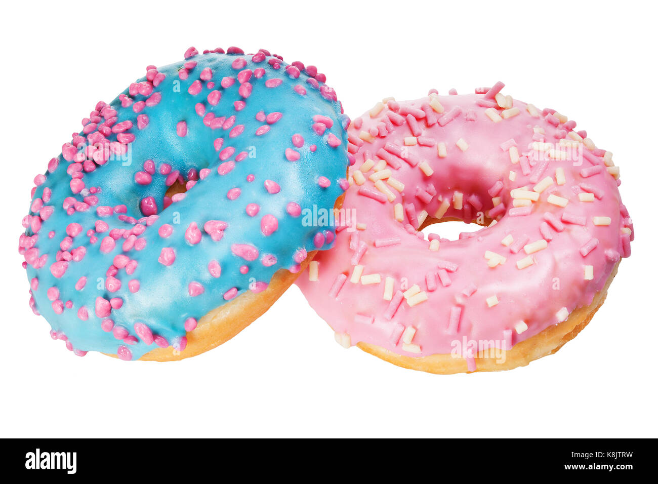 two donut with colorful sprinkles isolated on white background Stock ...