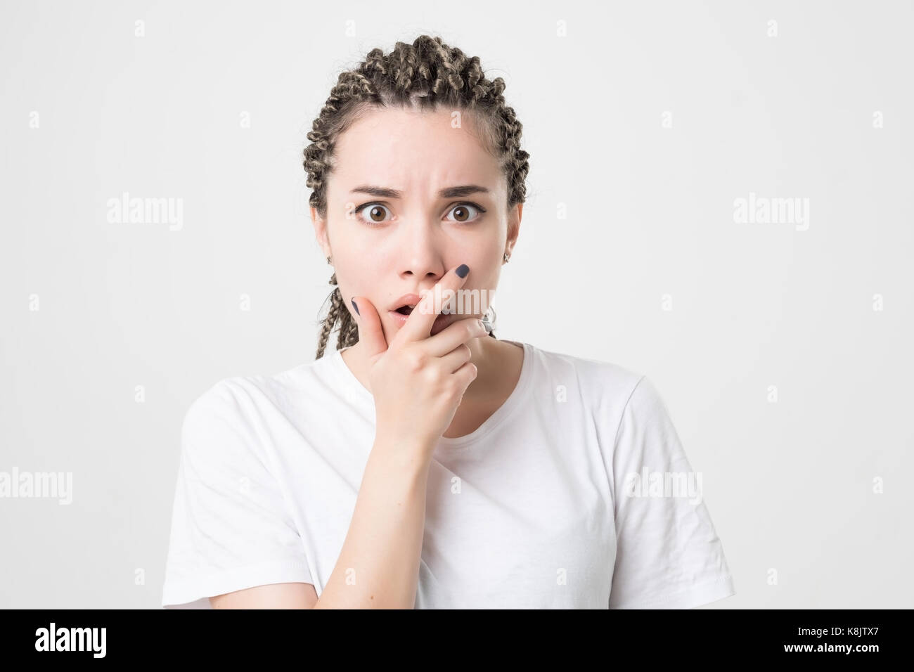 Woman posing expression problems hi-res stock photography and images ...
