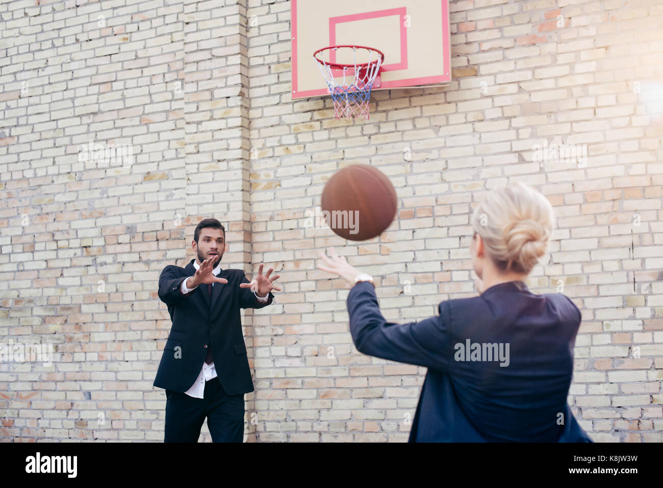 business colleagues playing basketball Stock Photo - Alamy