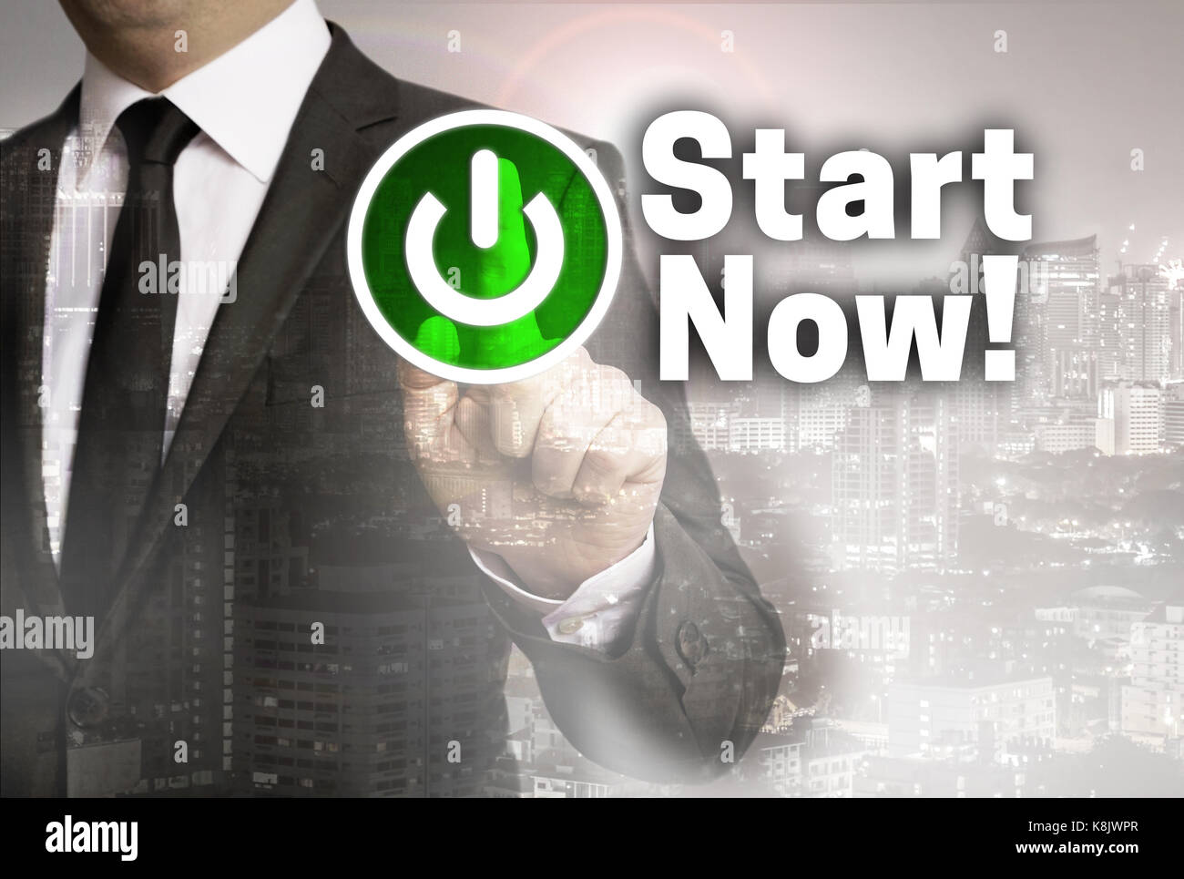 Start Now is shown by businessman concept Stock Photo - Alamy