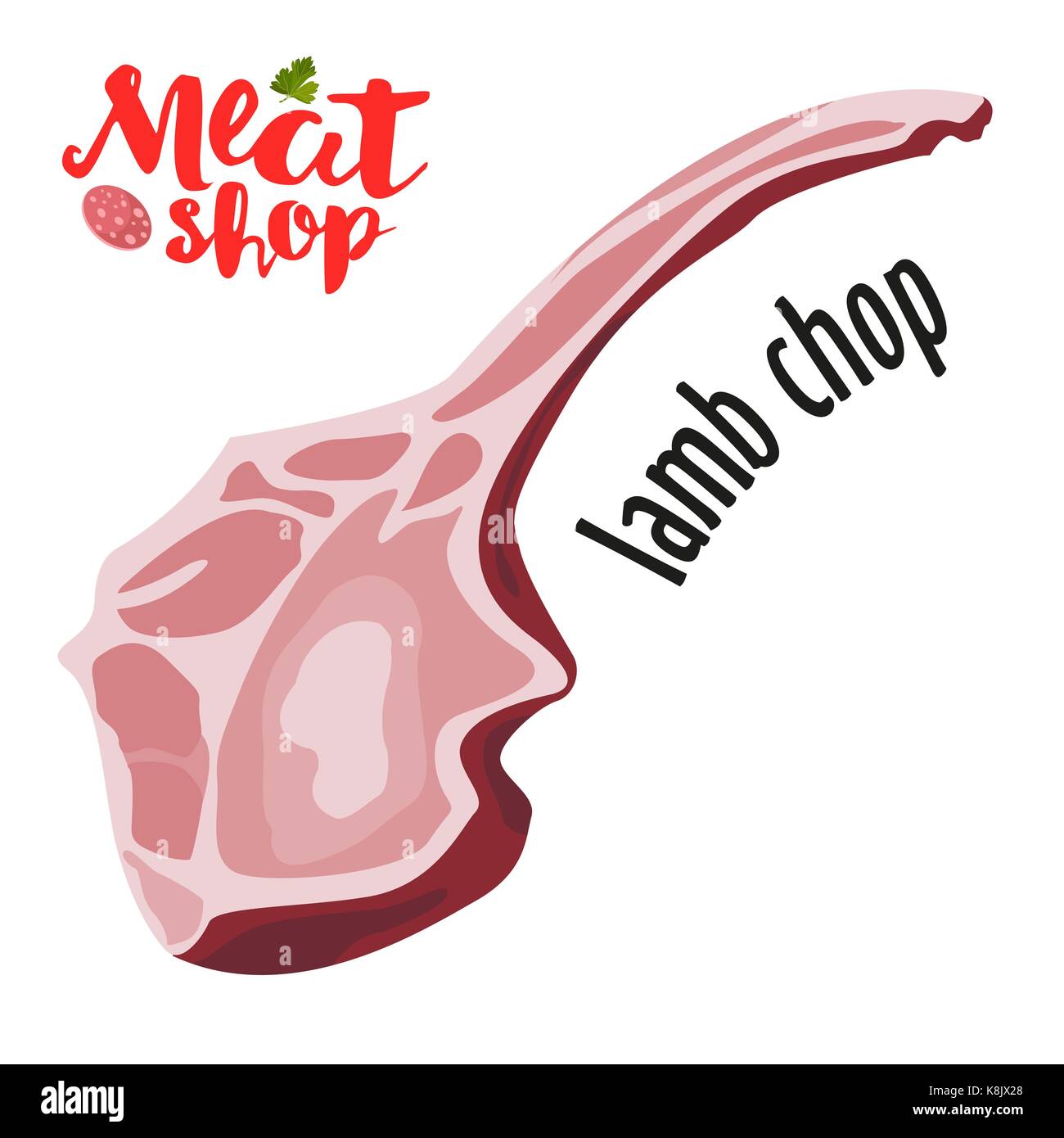 Meat vector - lamb chop. Fresh meat icon Stock Vector Image & Art - Alamy