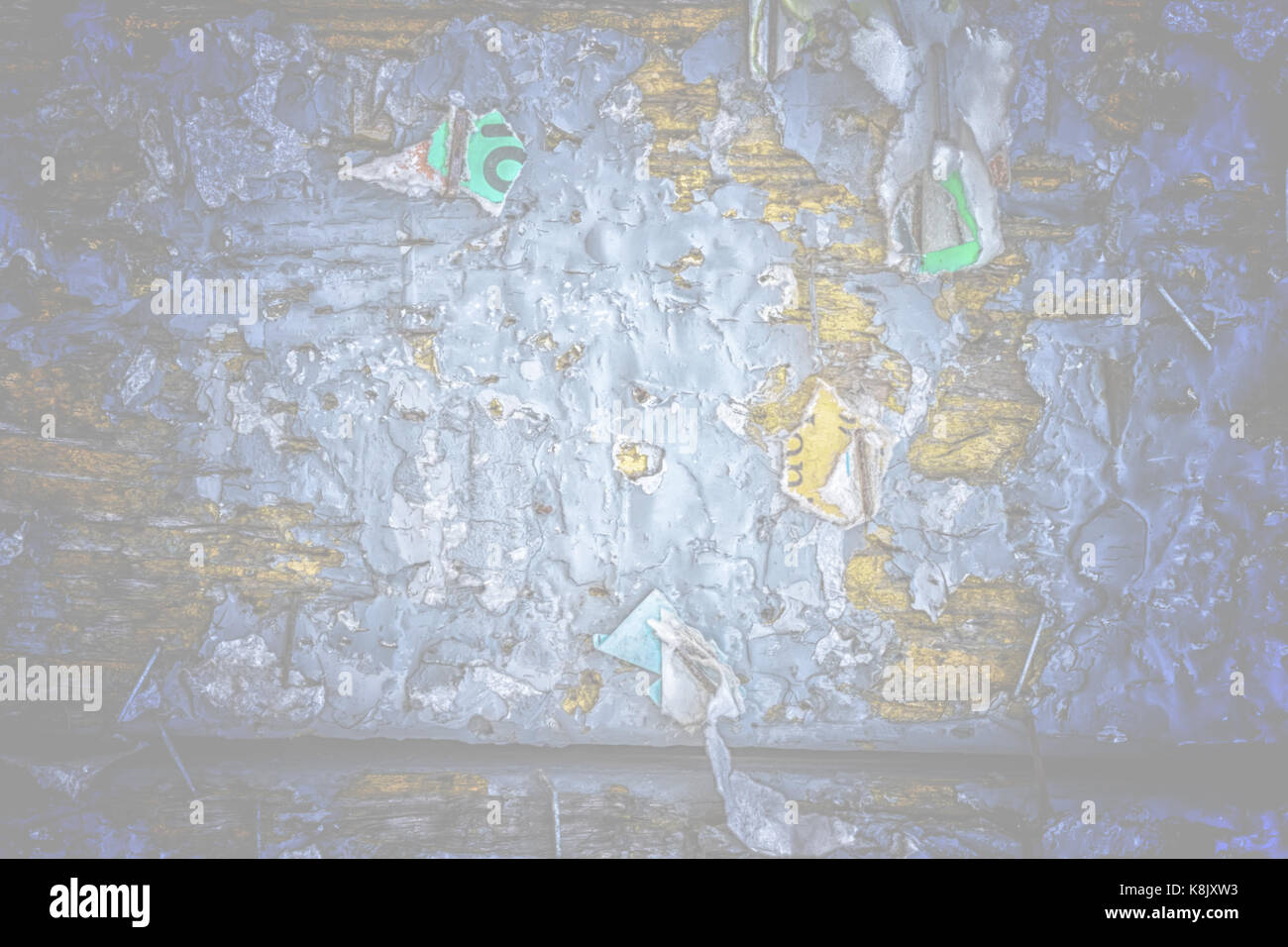 Old Urban Billboard With Torn Peeled Poster Abstract Horizontal ...
