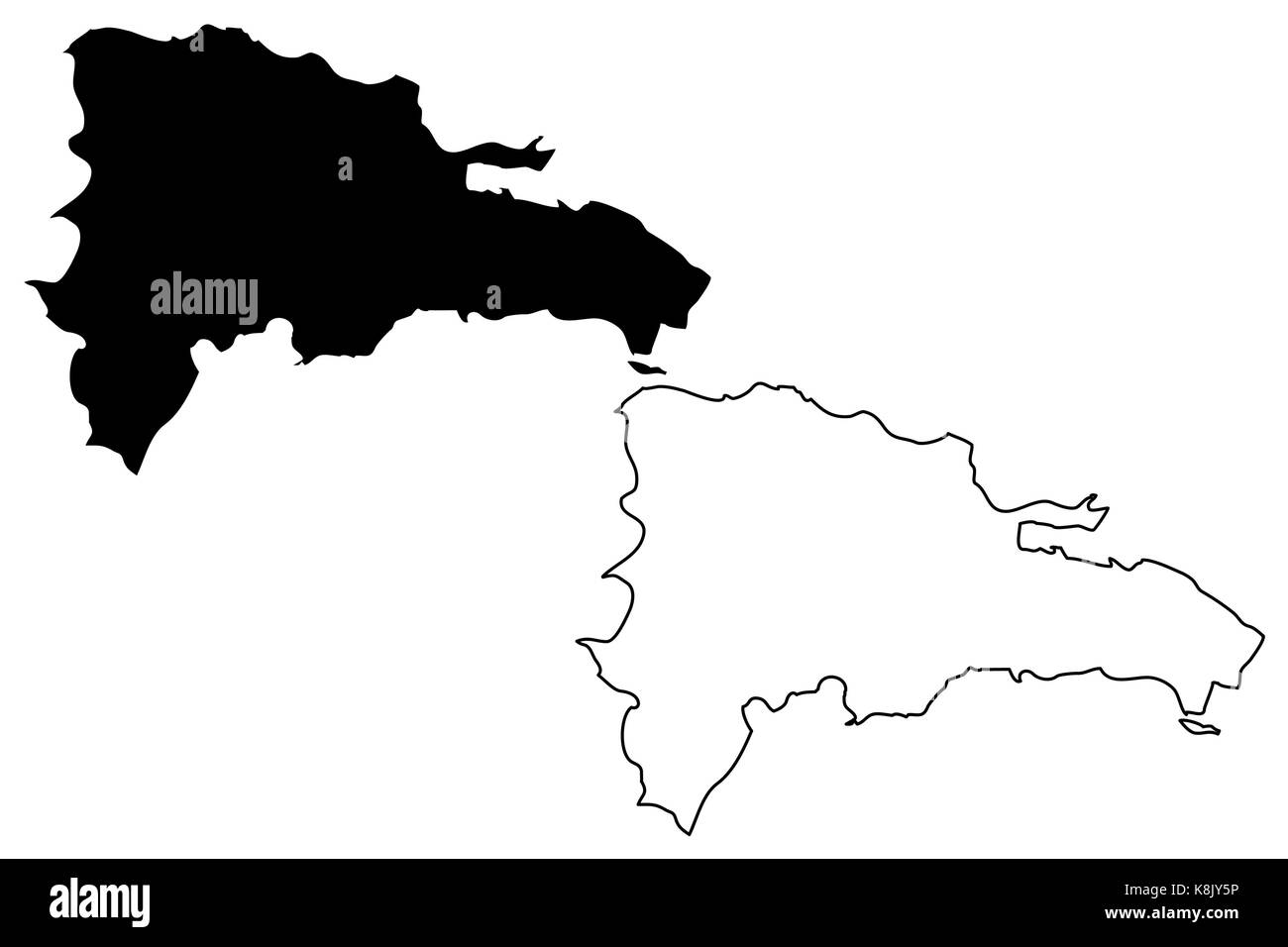 Dominican Republic map vector illustration, scribble sketch Dominican ...