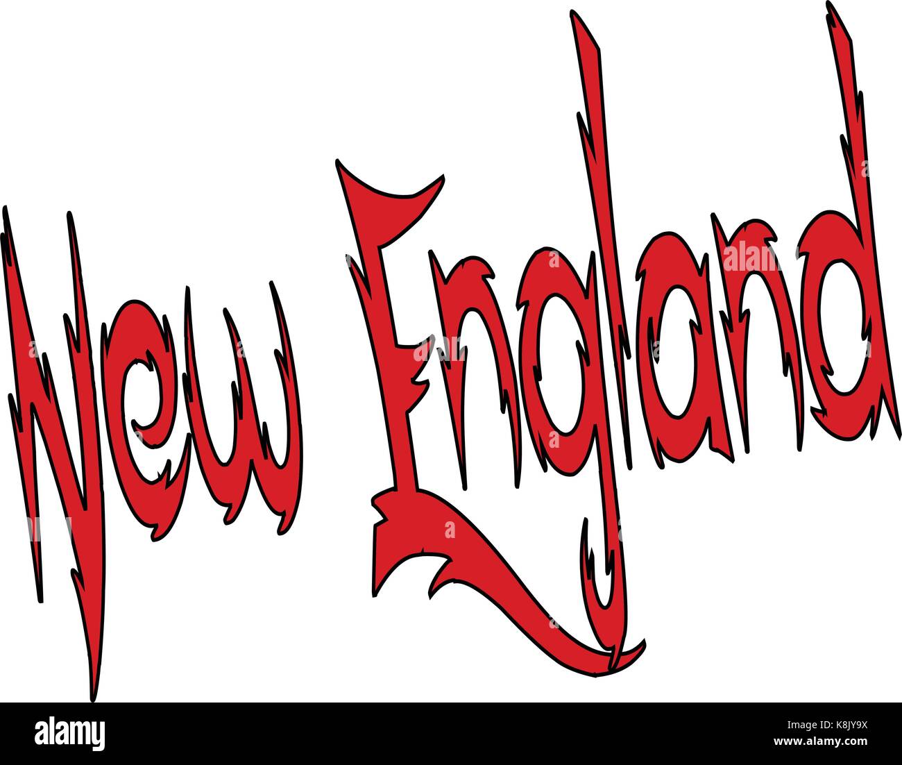 New England text sign illustration on white background Stock Vector ...