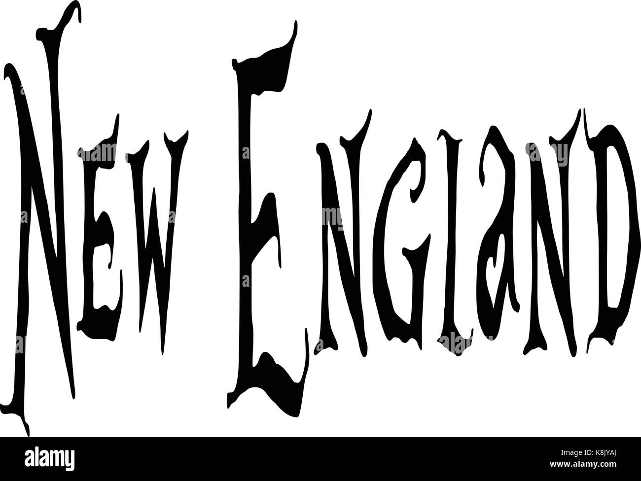 New England text sign illustration on white background Stock Vector ...
